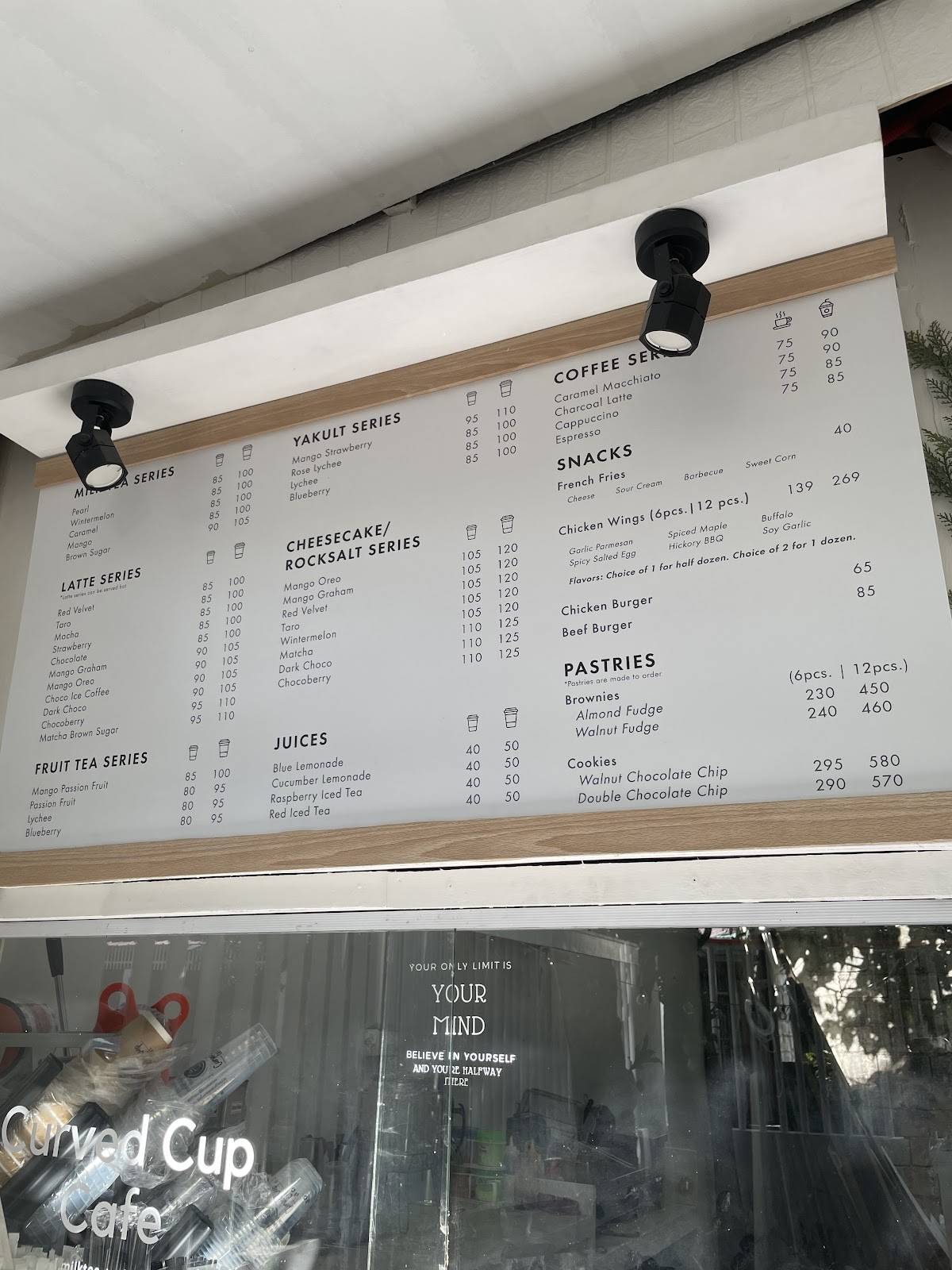 Menu at Curved Cup Cafe, Marilao
