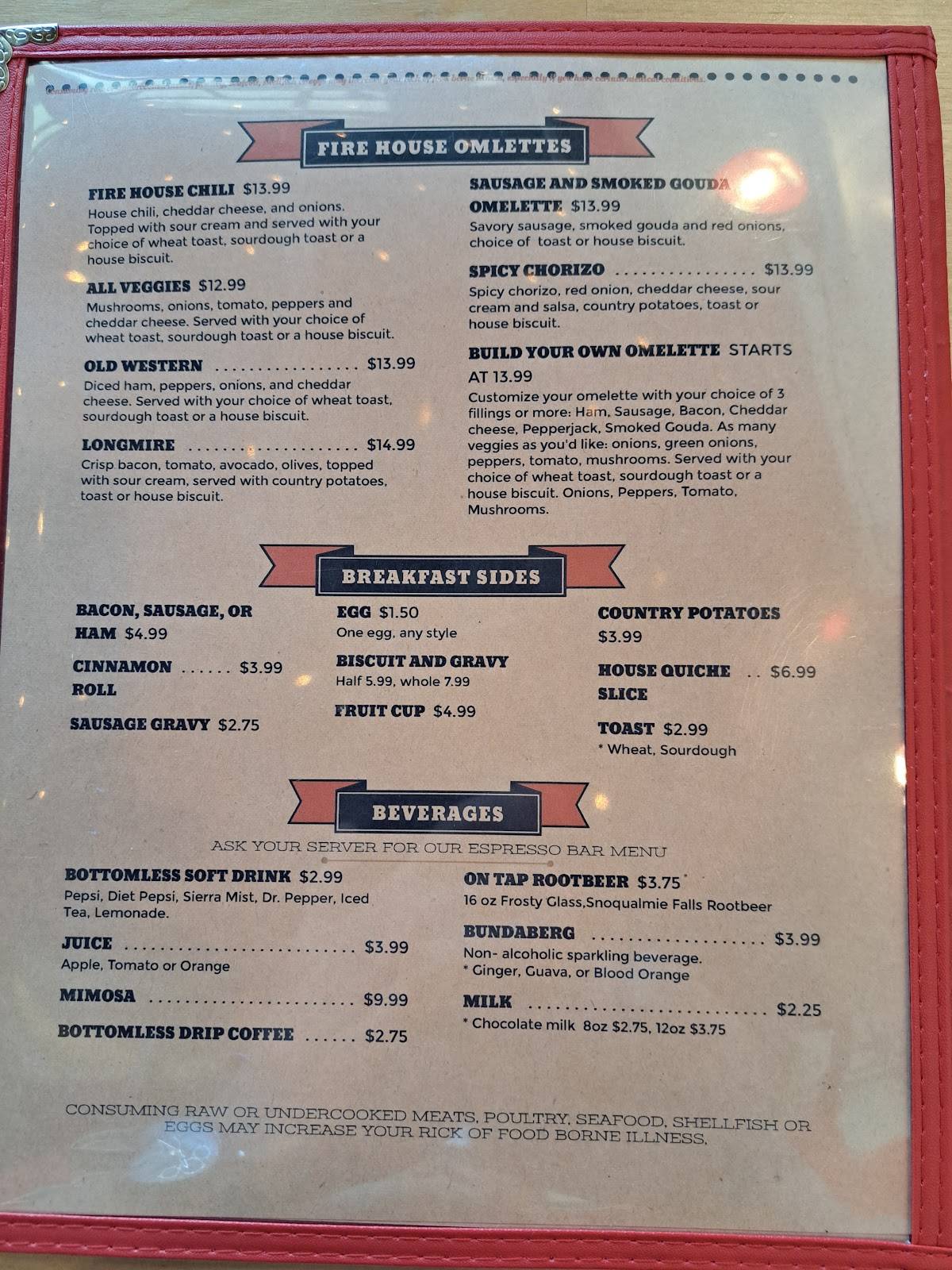 Menu at Masonry Cafe Catering, Yelm