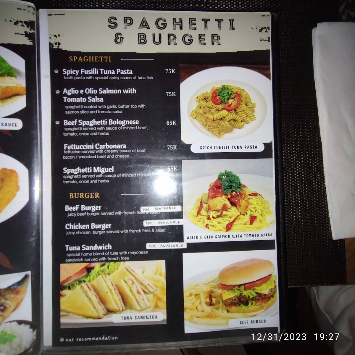 Menu at Teras Cafe, Batam