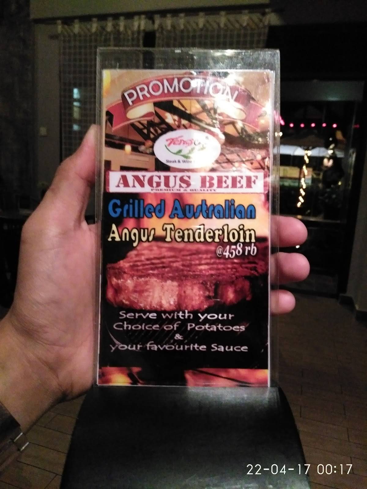 Menu at Teras Cafe, Batam