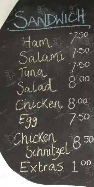 Menu at Three Drops Coffee & Sandwich restaurant, Melbourne