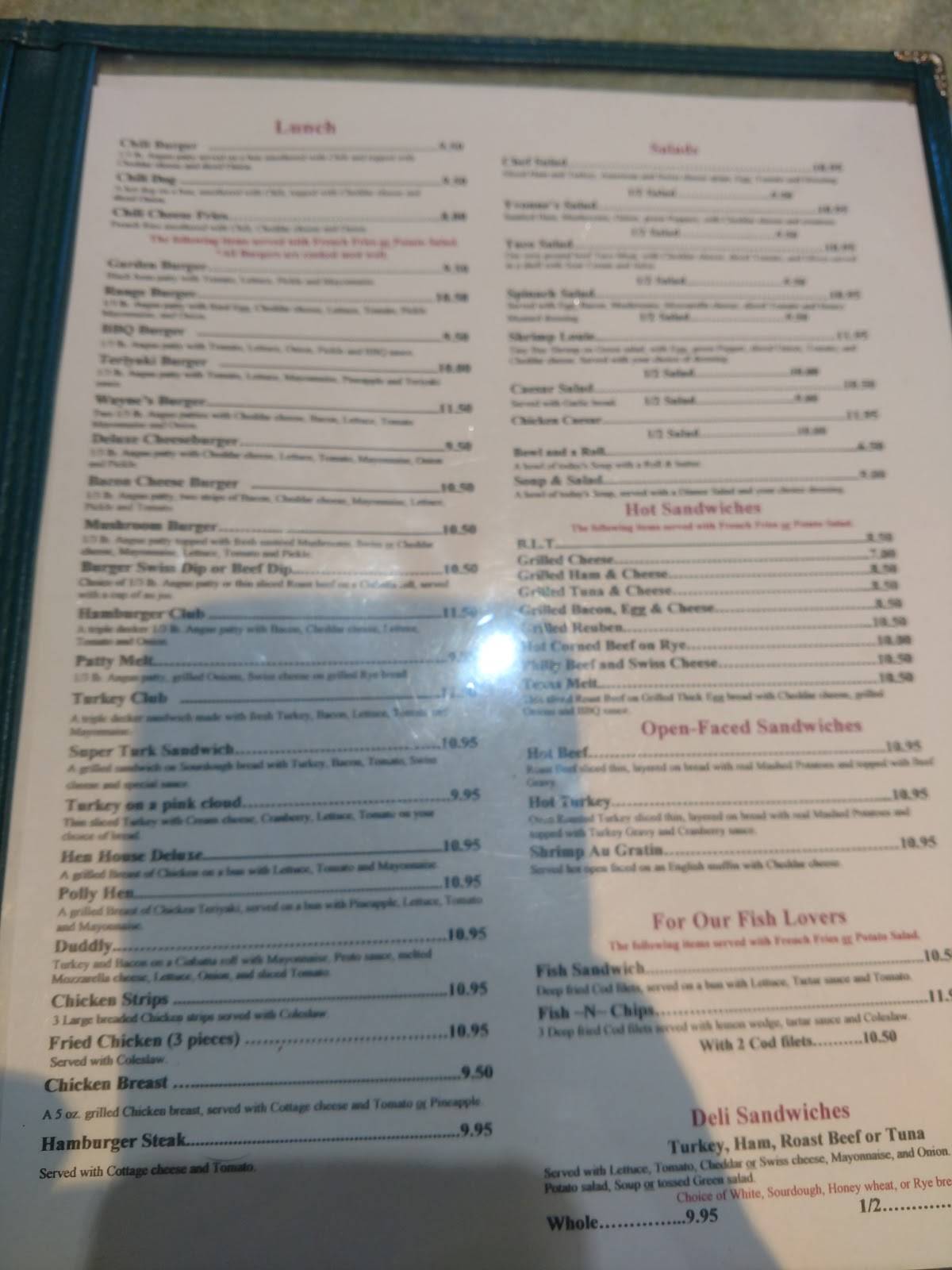 Menu at Waynes Corner Cafe, Stanwood