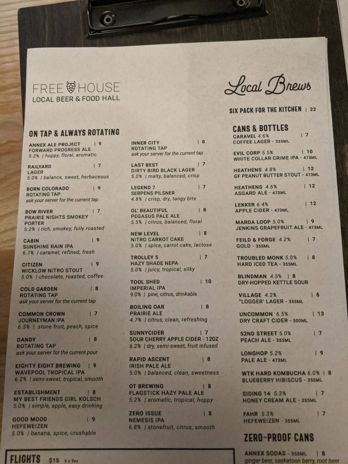 Menu at Blackfoot Truckstop Diner restaurant, Calgary