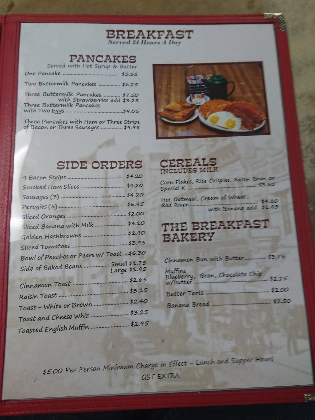 Menu at Blackfoot Truckstop Diner restaurant, Calgary
