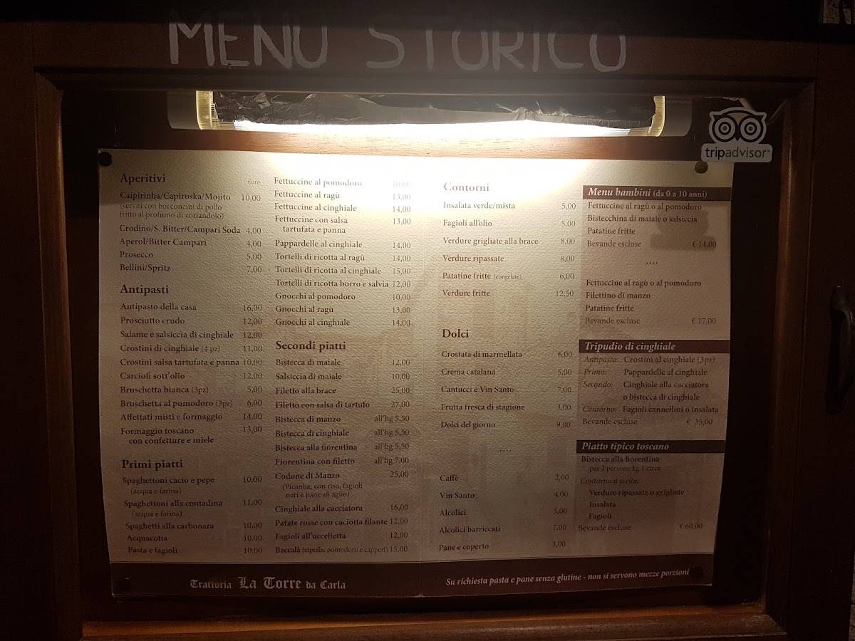Menu da Trattoria Da Carla ristorante, Capalbio