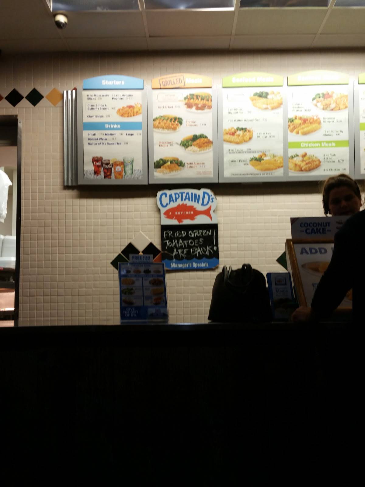 Menu at Captain D's fast food, Hernando, McIngvale Rd