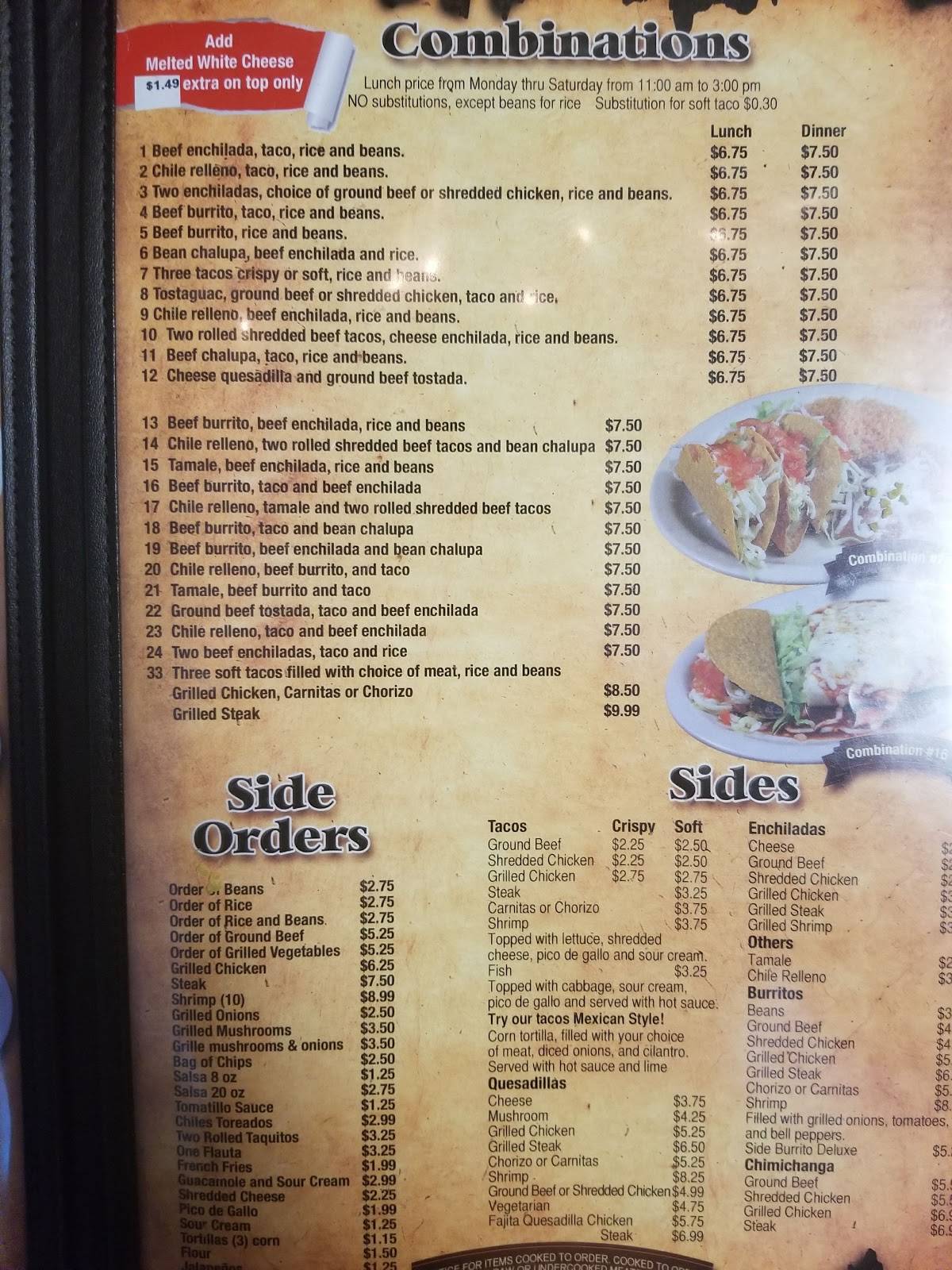 Menu at Casa Mexico Restaurant LLC, Byron
