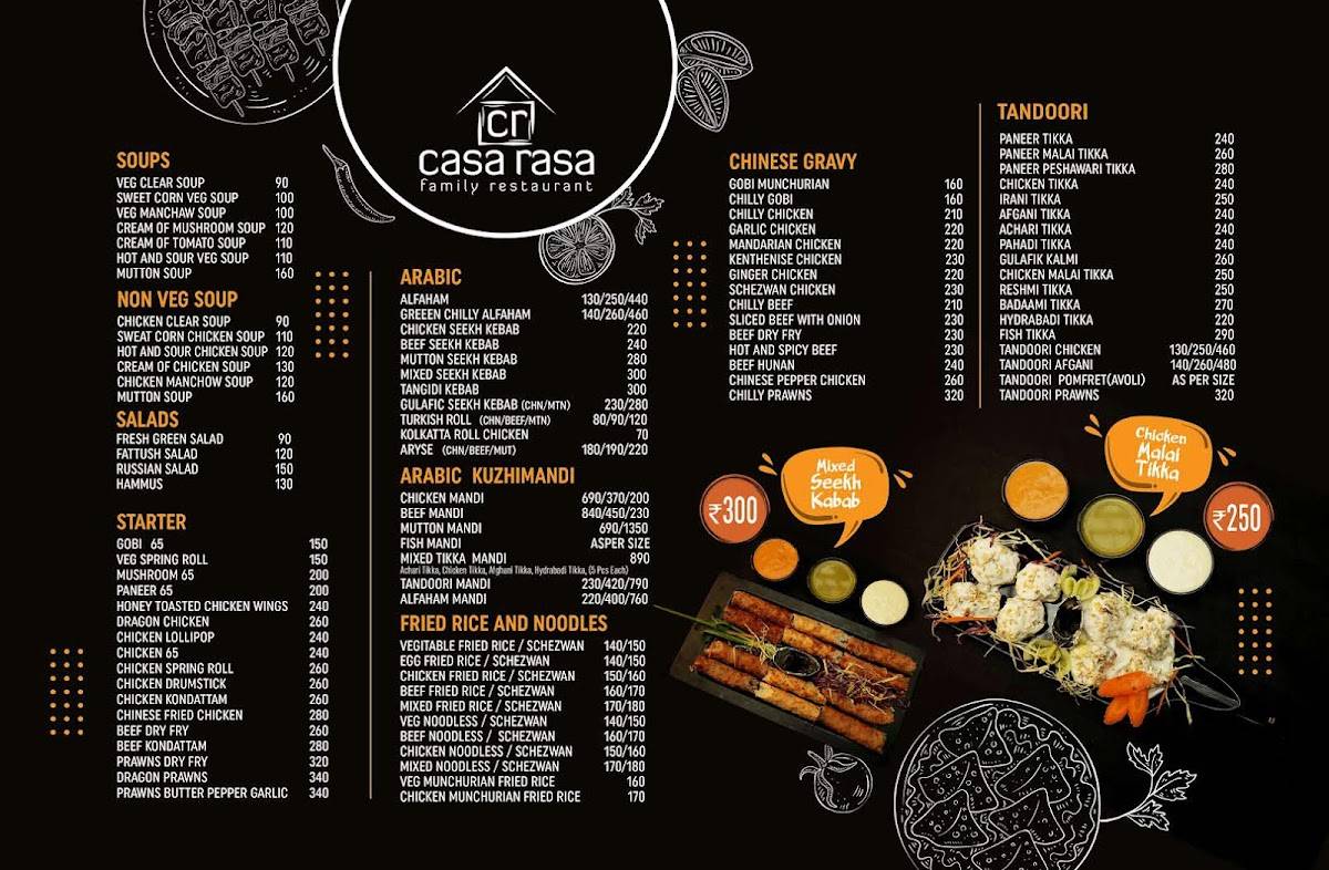 Menu at Casa Rasa Taliparamba, Taliparamba