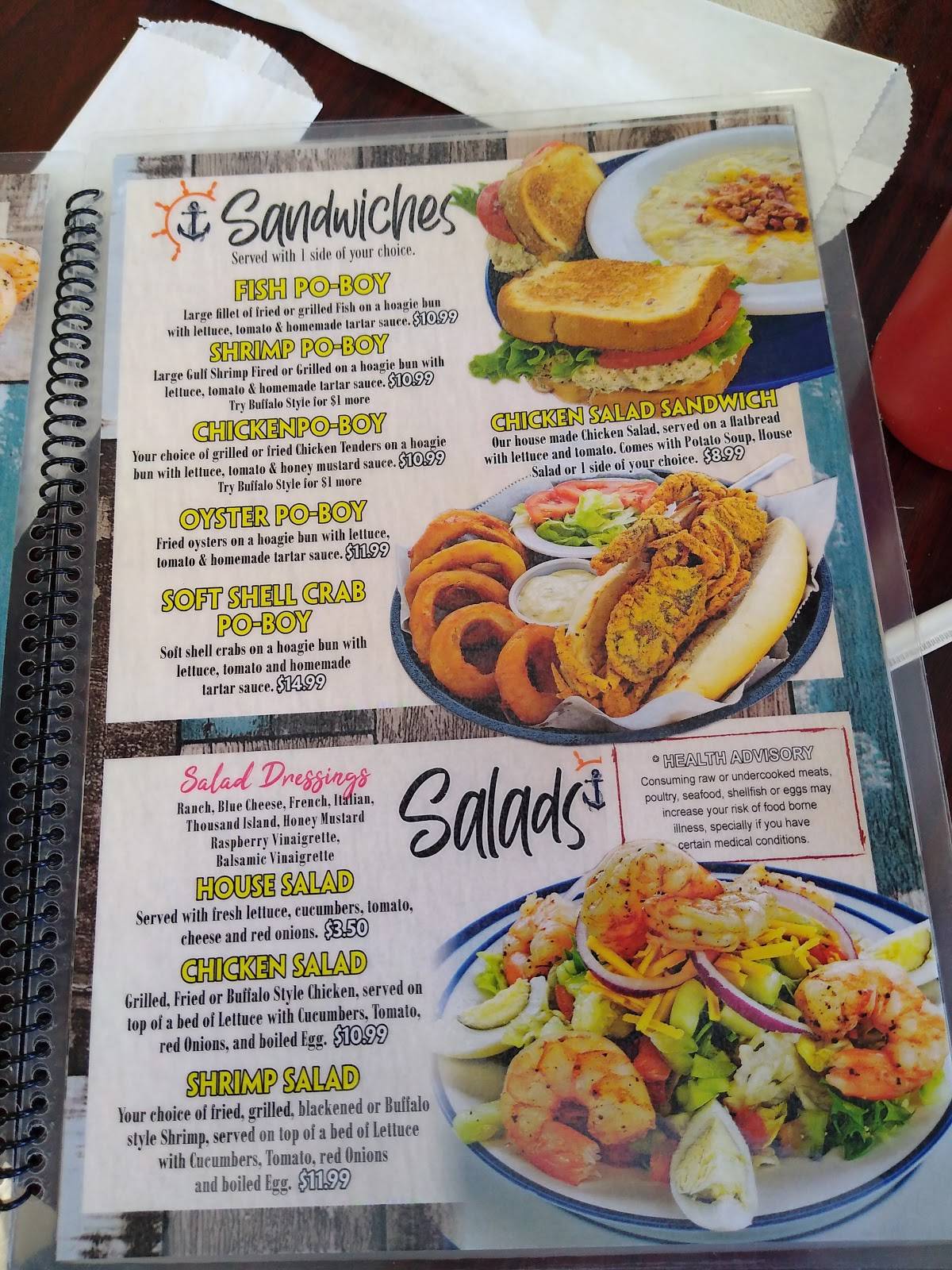 Menu at Castaway Seafood Restaurant, Bonifay