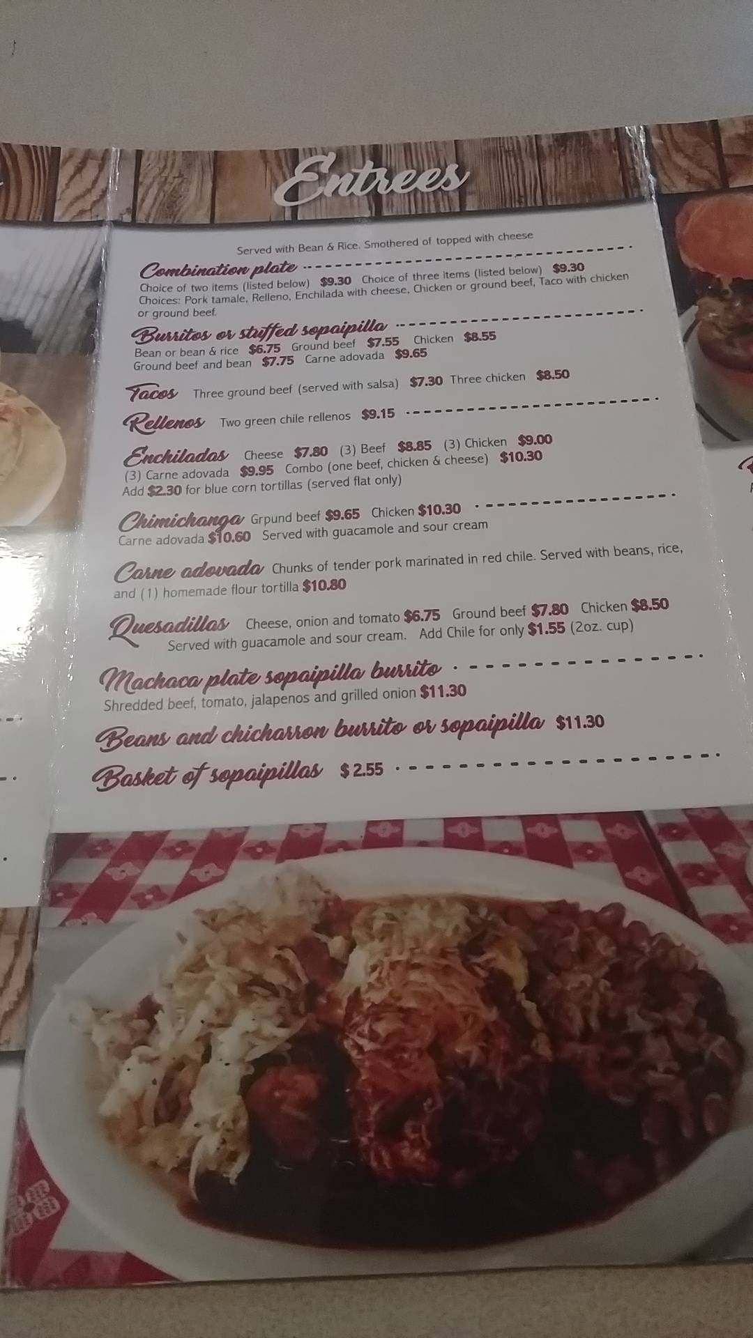 Menu at Cecilia's Cafe, Albuquerque, 230 6th St SW