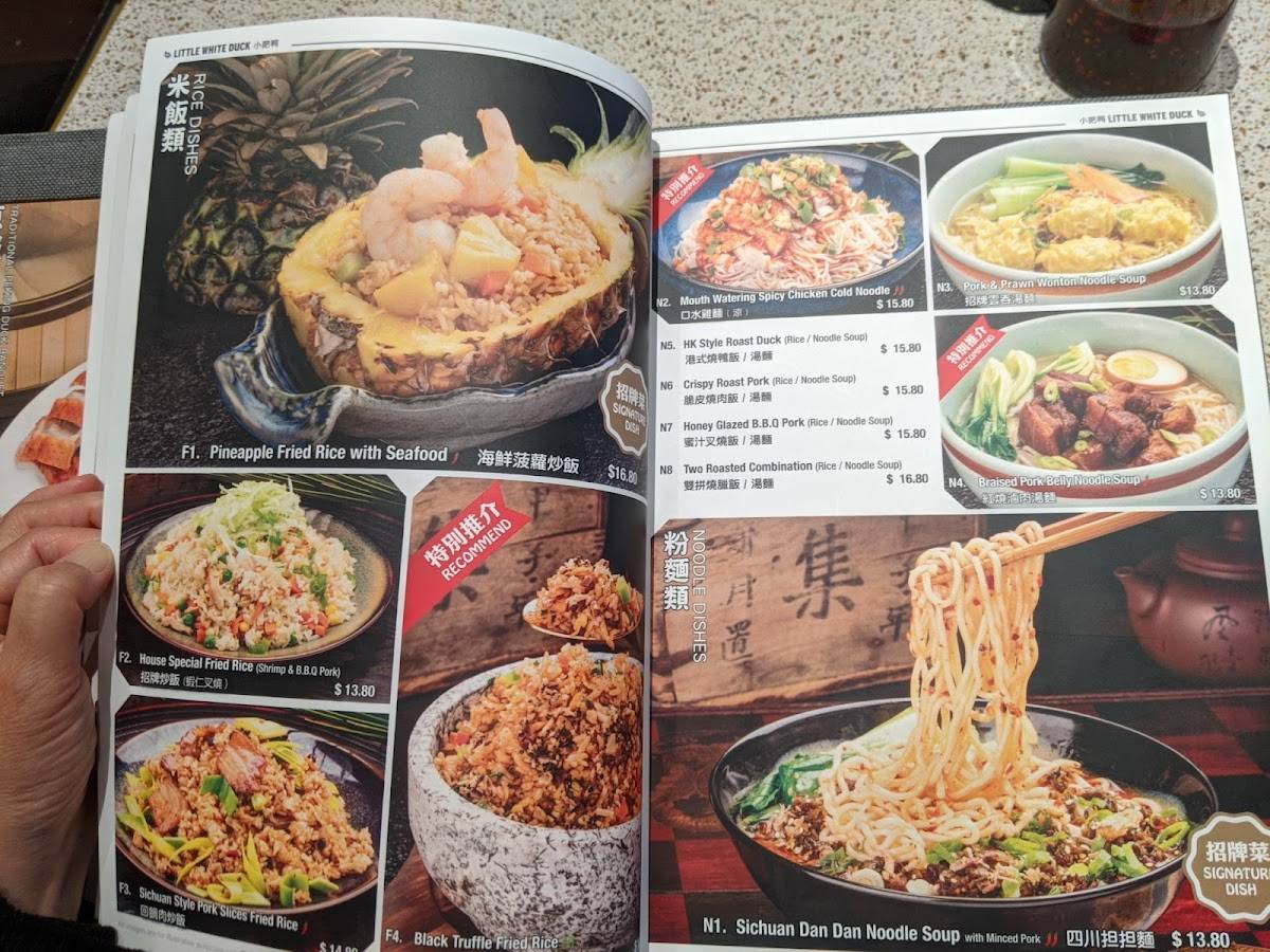 Menu at Little White Duck restaurant, Malvern East