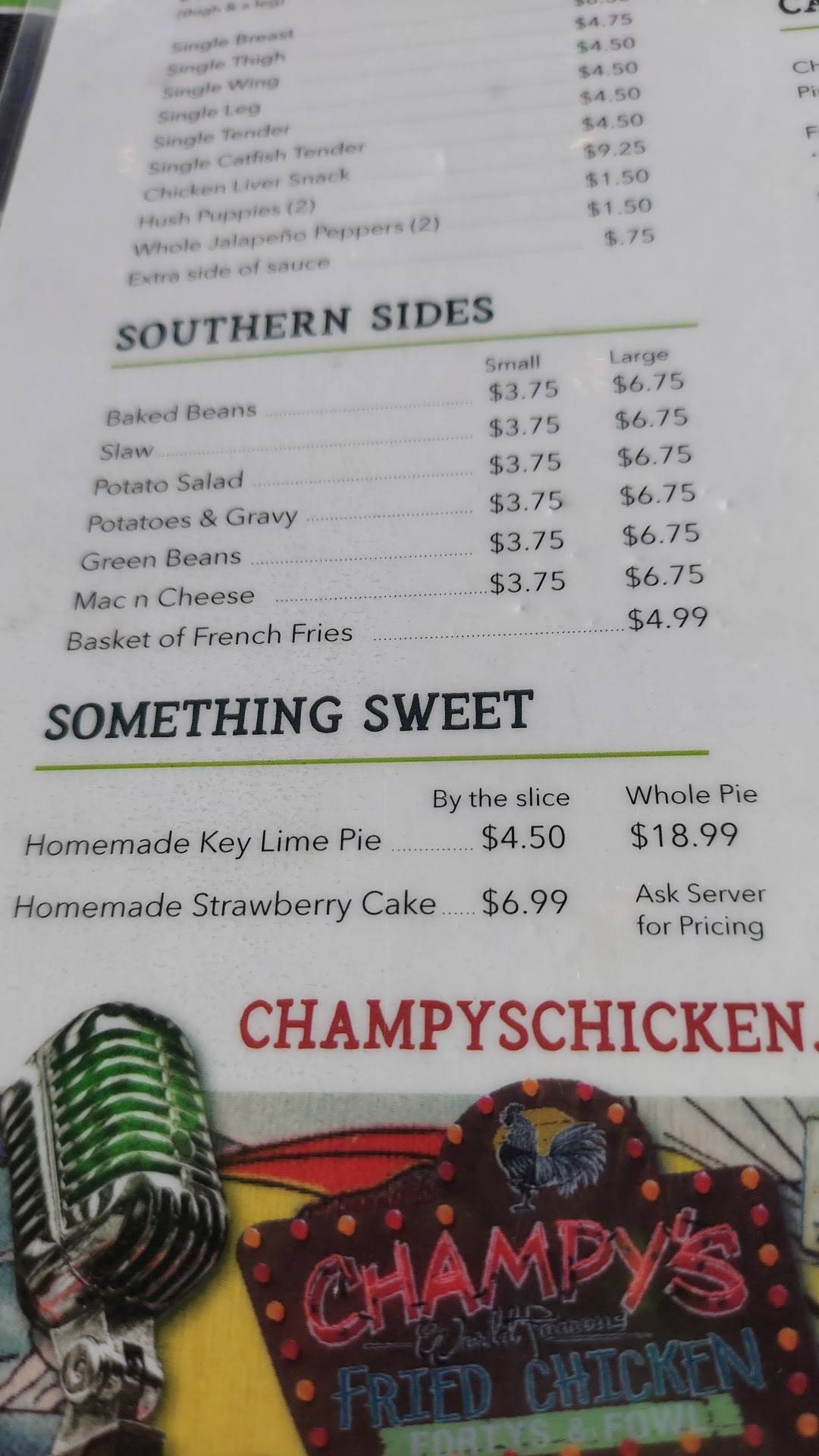 Menu at Champy’s pub & bar, Chattanooga, Ringgold Rd