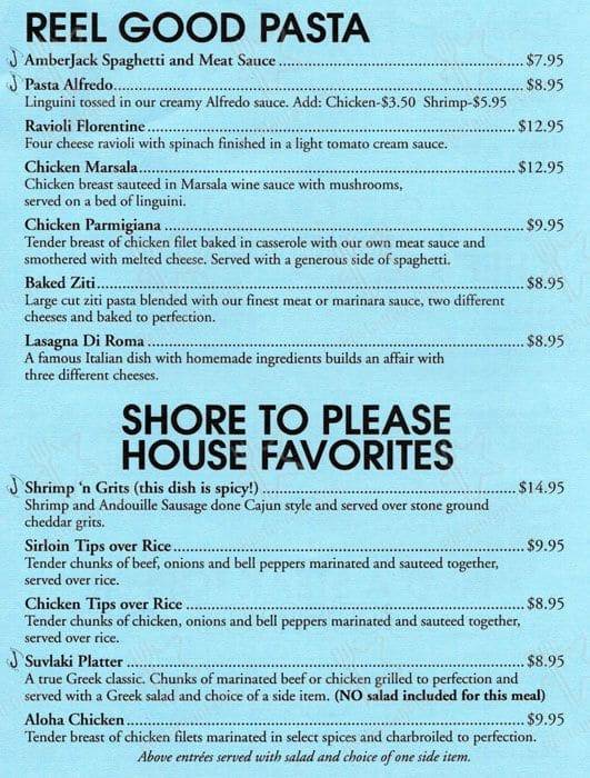 Menu at AmberJack Seafood & Steaks Restaurant, Gastonia