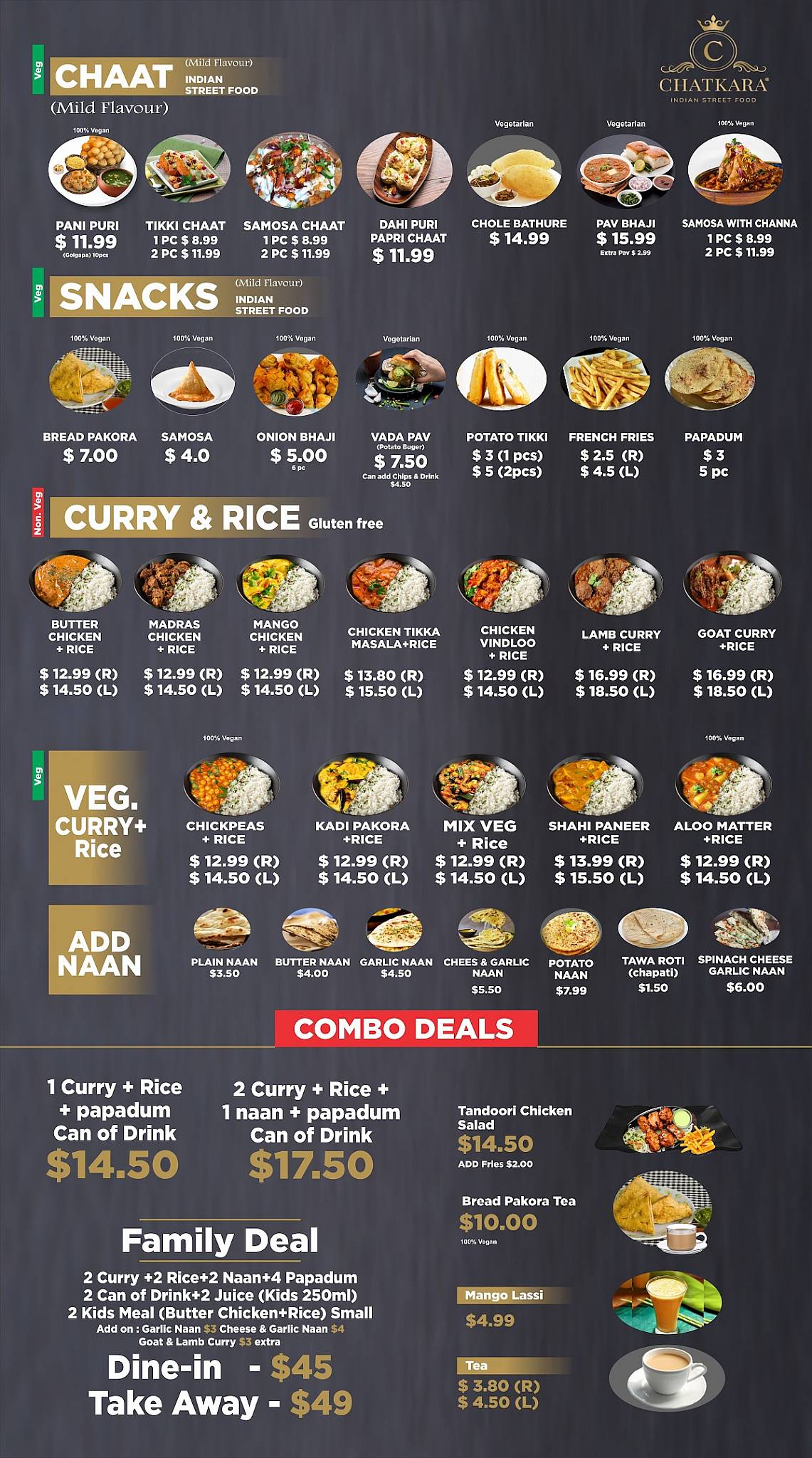 Menu at Chatkara Indian Street Food restaurant, Upper Mount Gravatt