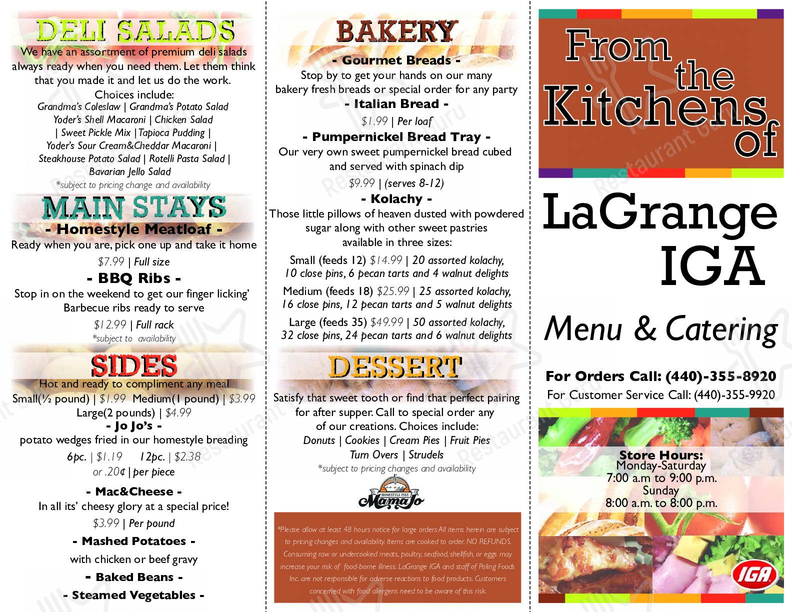 Menu at Chavas Mexican Grill restaurant, Jasper