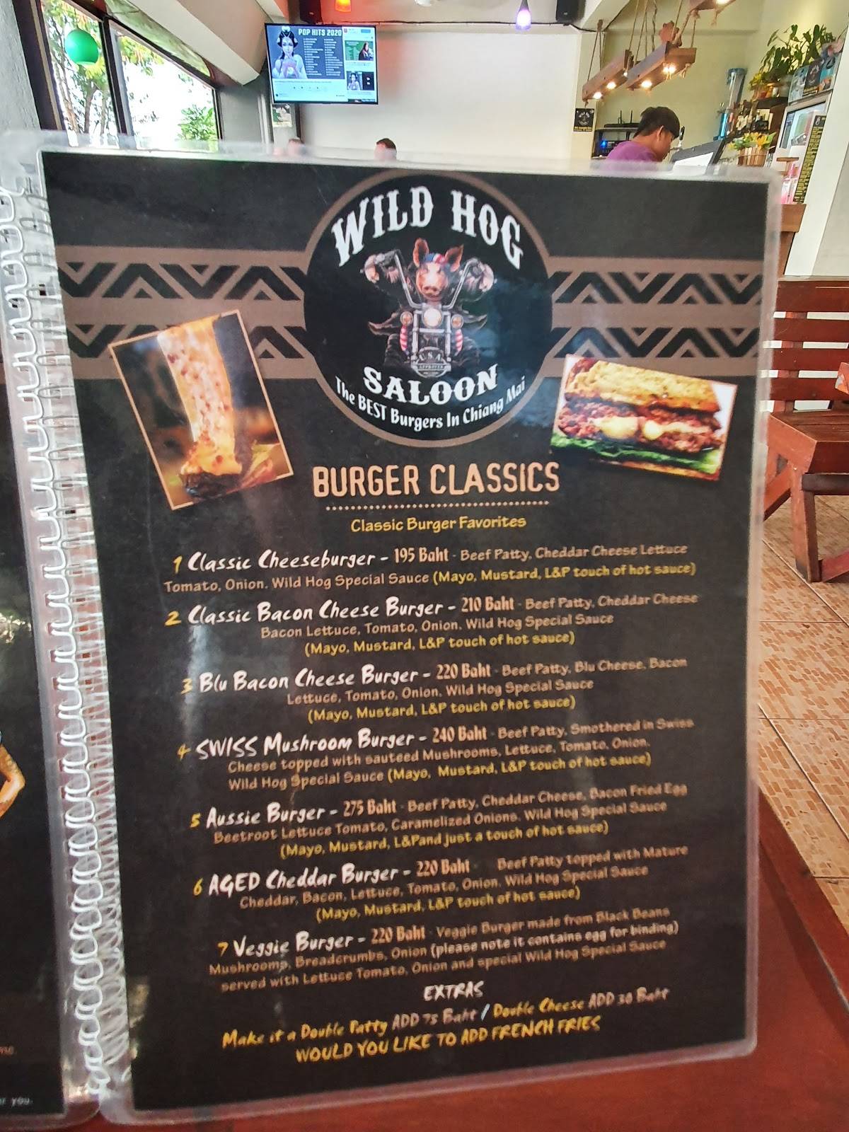 Menu at Wild Hog Saloon Pub and Burger Restaurant, Chiang Mai, 140 Moo 4