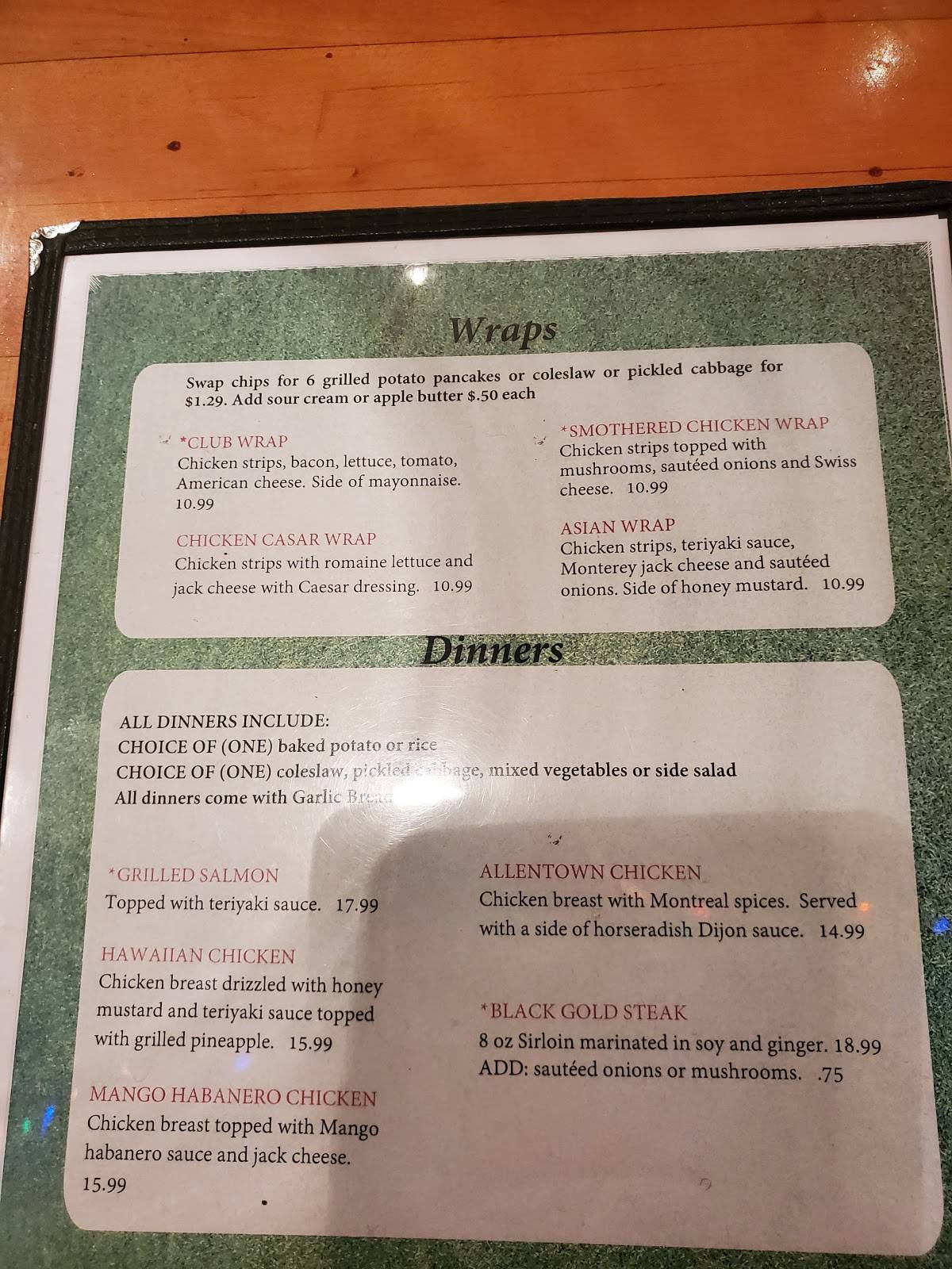 Menu at Chicken Lounge pub & bar, Allentown