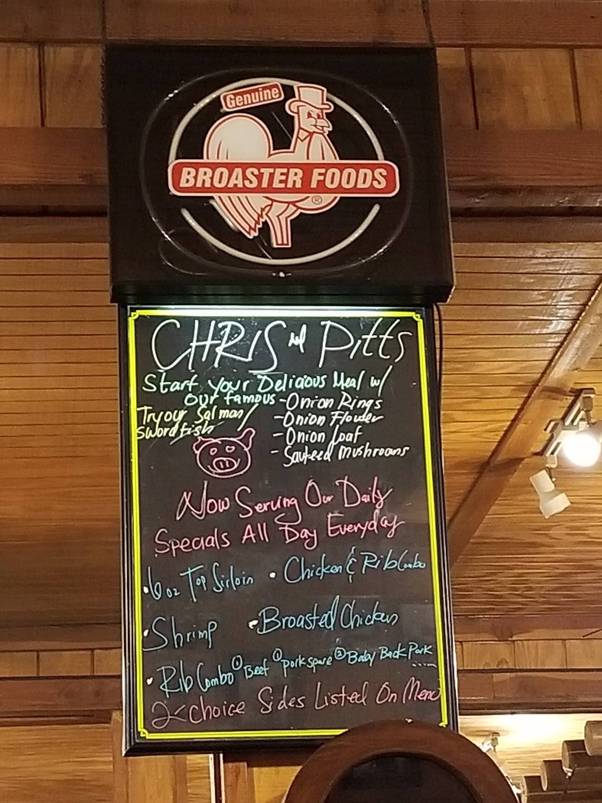 Menu at Chris & Pitts BBQ Restaurant, Downey