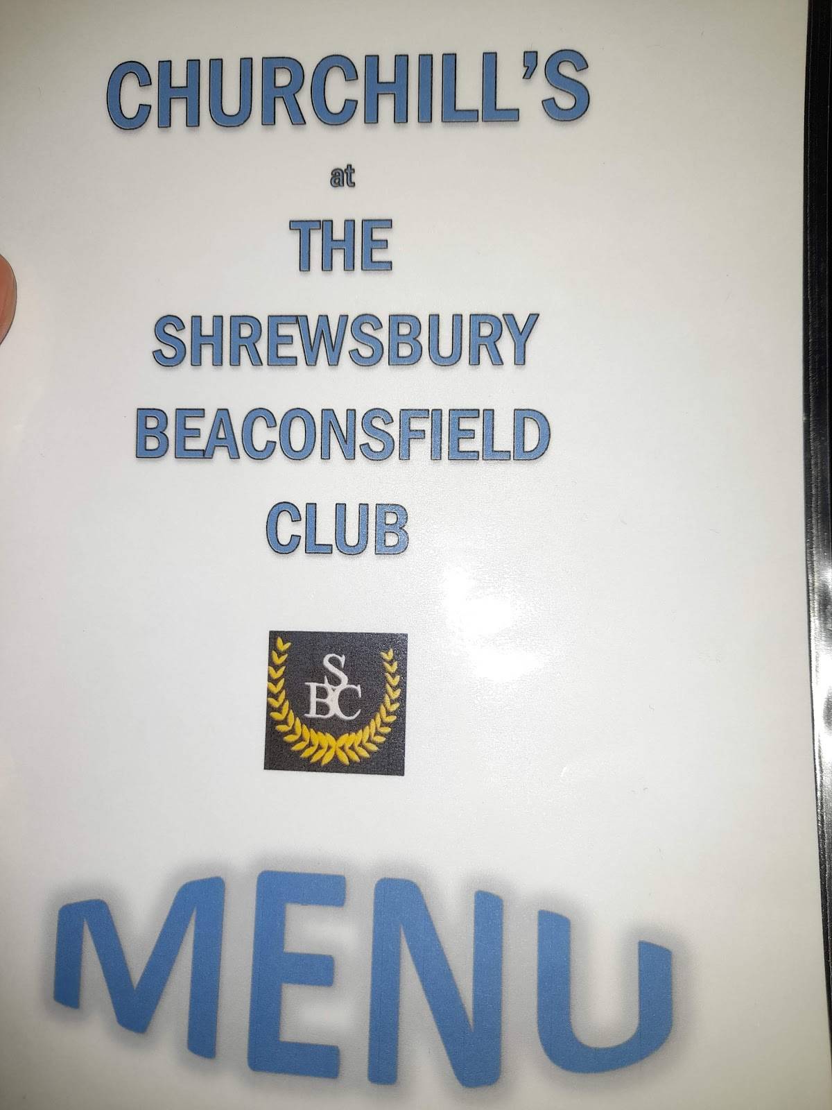 Menu at Churchill's Cafe and Restaurant, Shrewsbury
