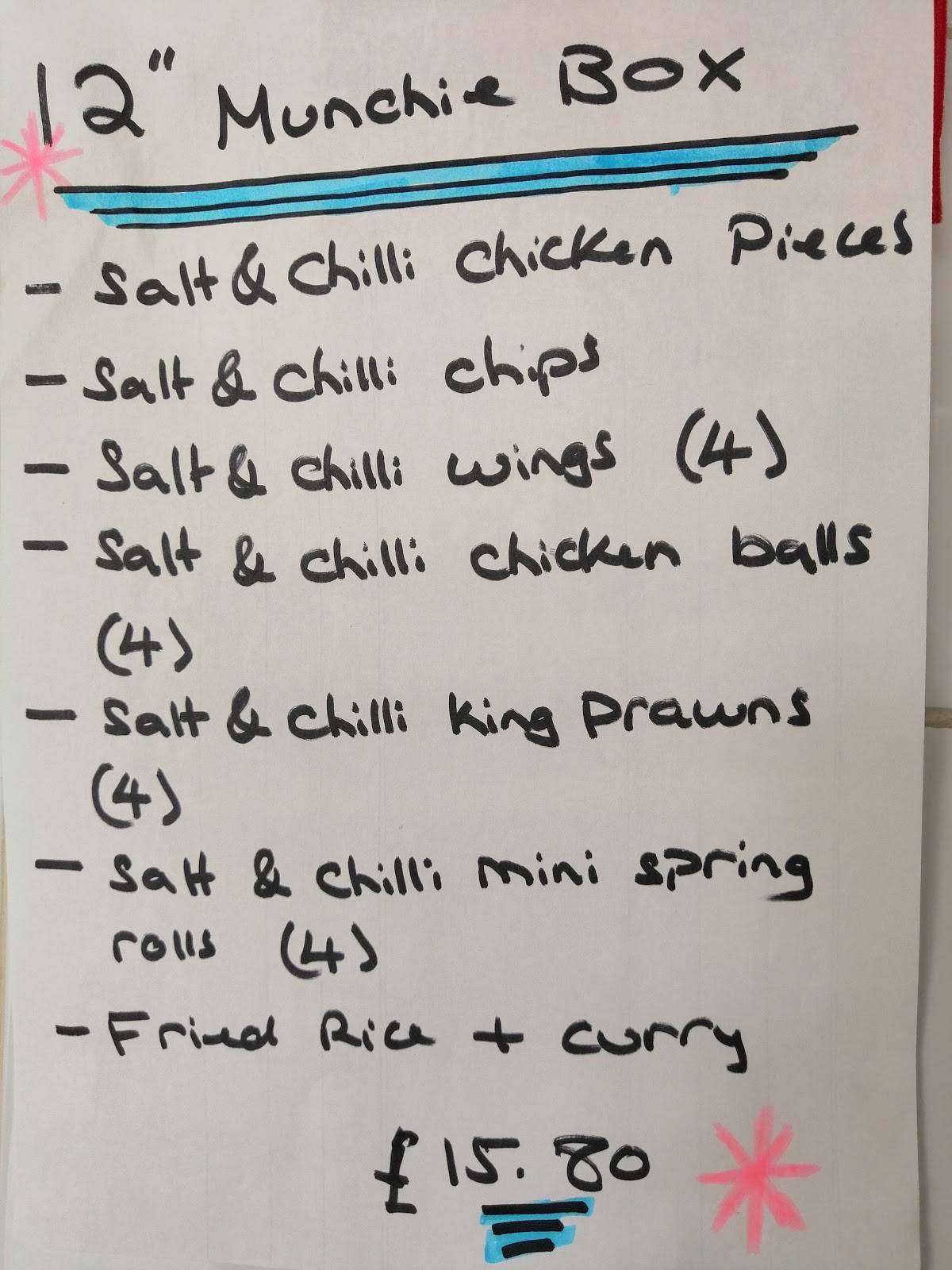 Menu at Chy Gro Chinese restaurant, Blackpool