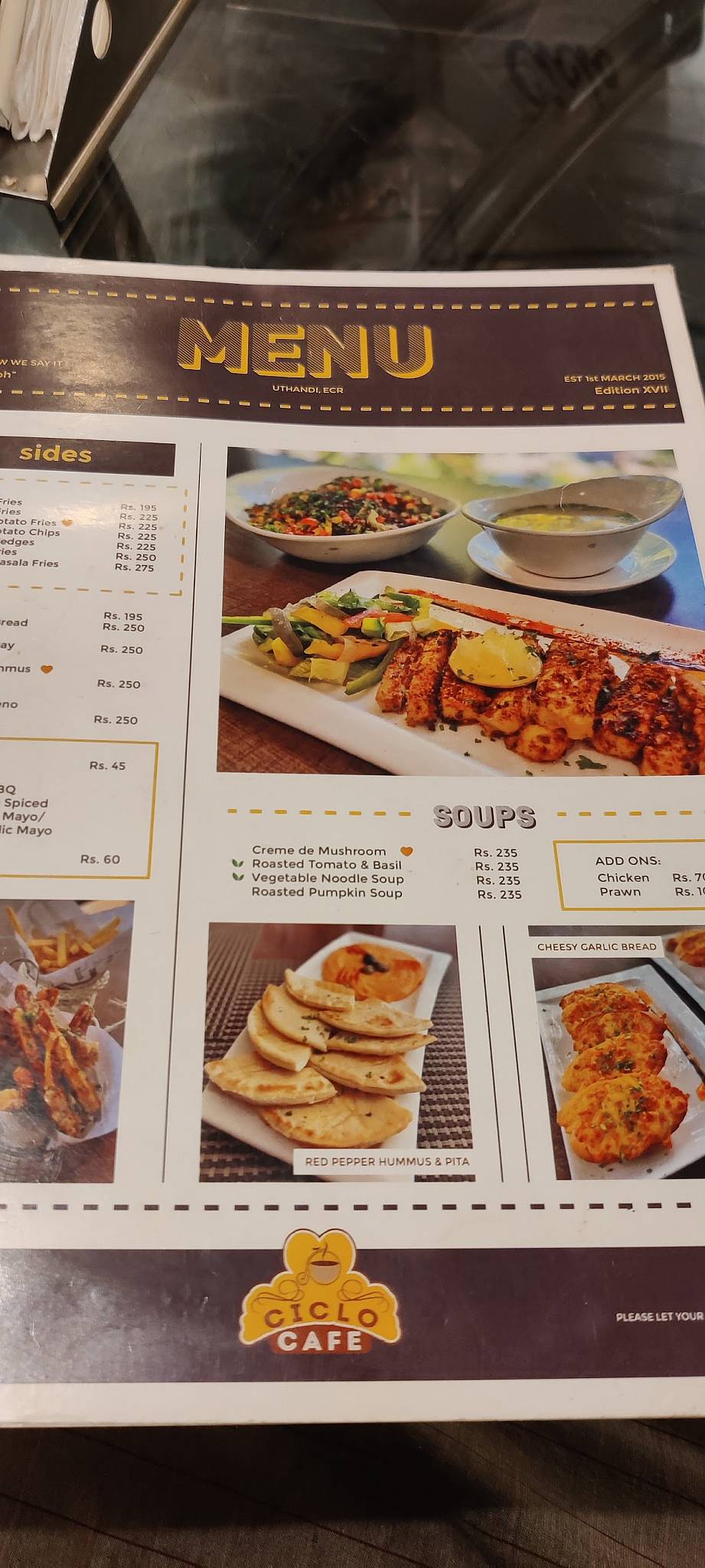 Menu at Ciclo Cafe, Chennai, No. 17