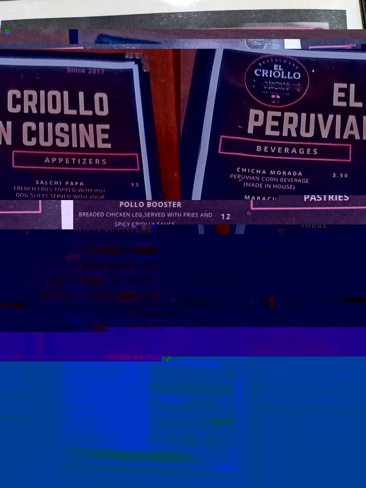 Menu at EL Criollo Peruvian Cuisine restaurant, City of Industry