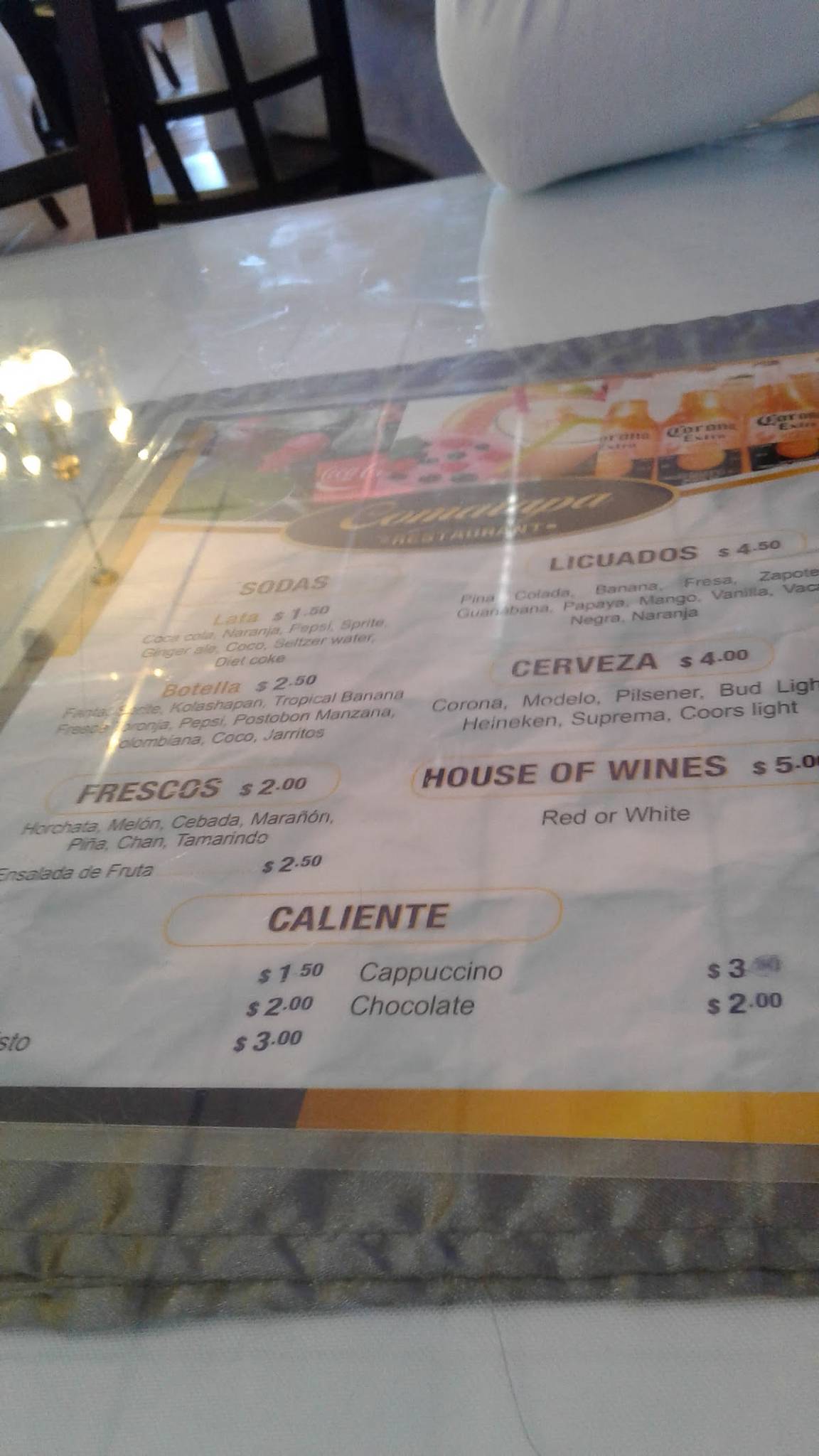 Menu at Comalapa Restaurant BRENTWOOD, Brentwood