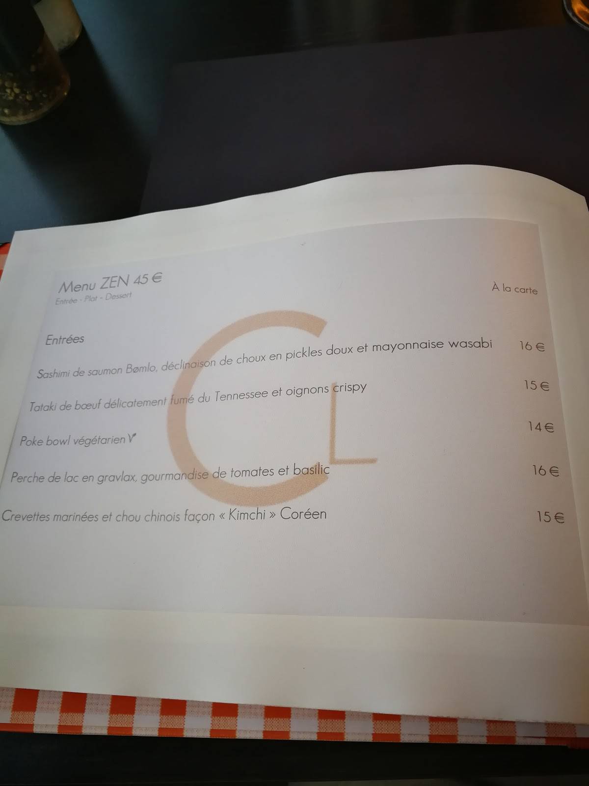 Menu au Comptoir du Lac restaurant, Duingt