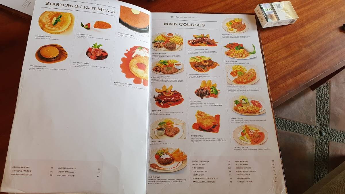 Menu at Congo Gallery & Cafe, Bandung