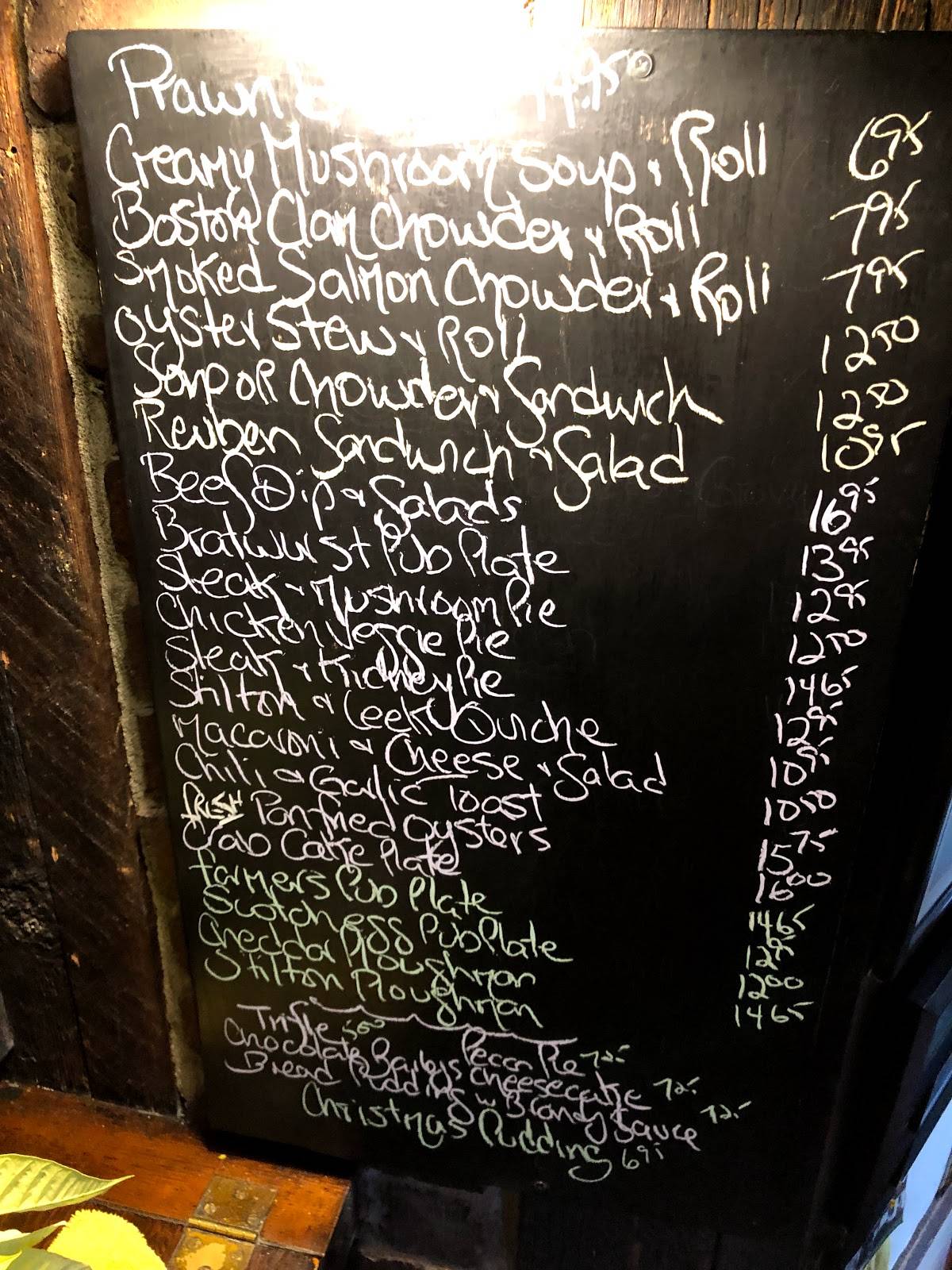 Menu at Crow & Gate Pub, Nanaimo