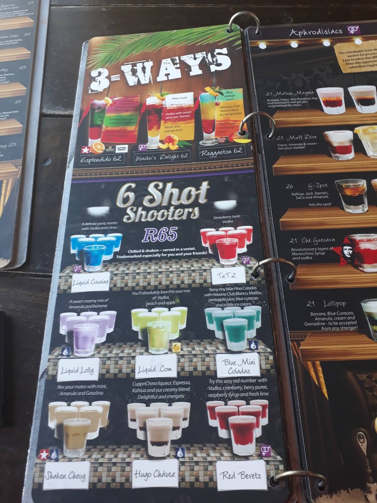 Menu at Cubana Tableview pub & bar, Cape Town