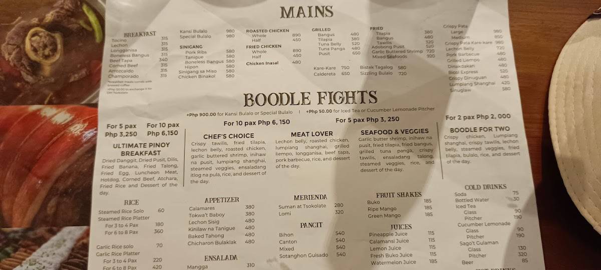 Menu at Dahon at Mesa - Tagaytay restaurant, Tagaytay