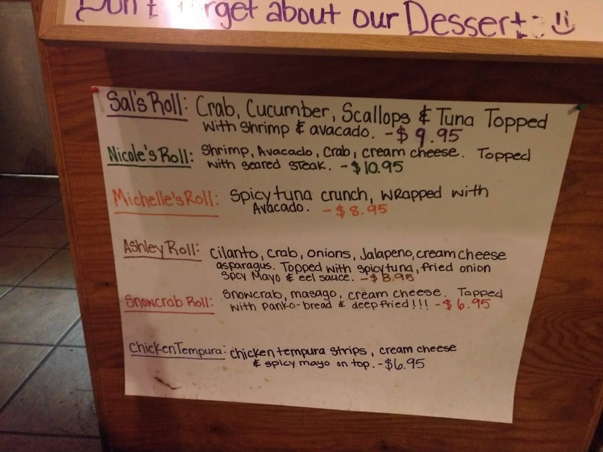 Menu at Dozo Sushi & Hibachi Restaurant, Easley