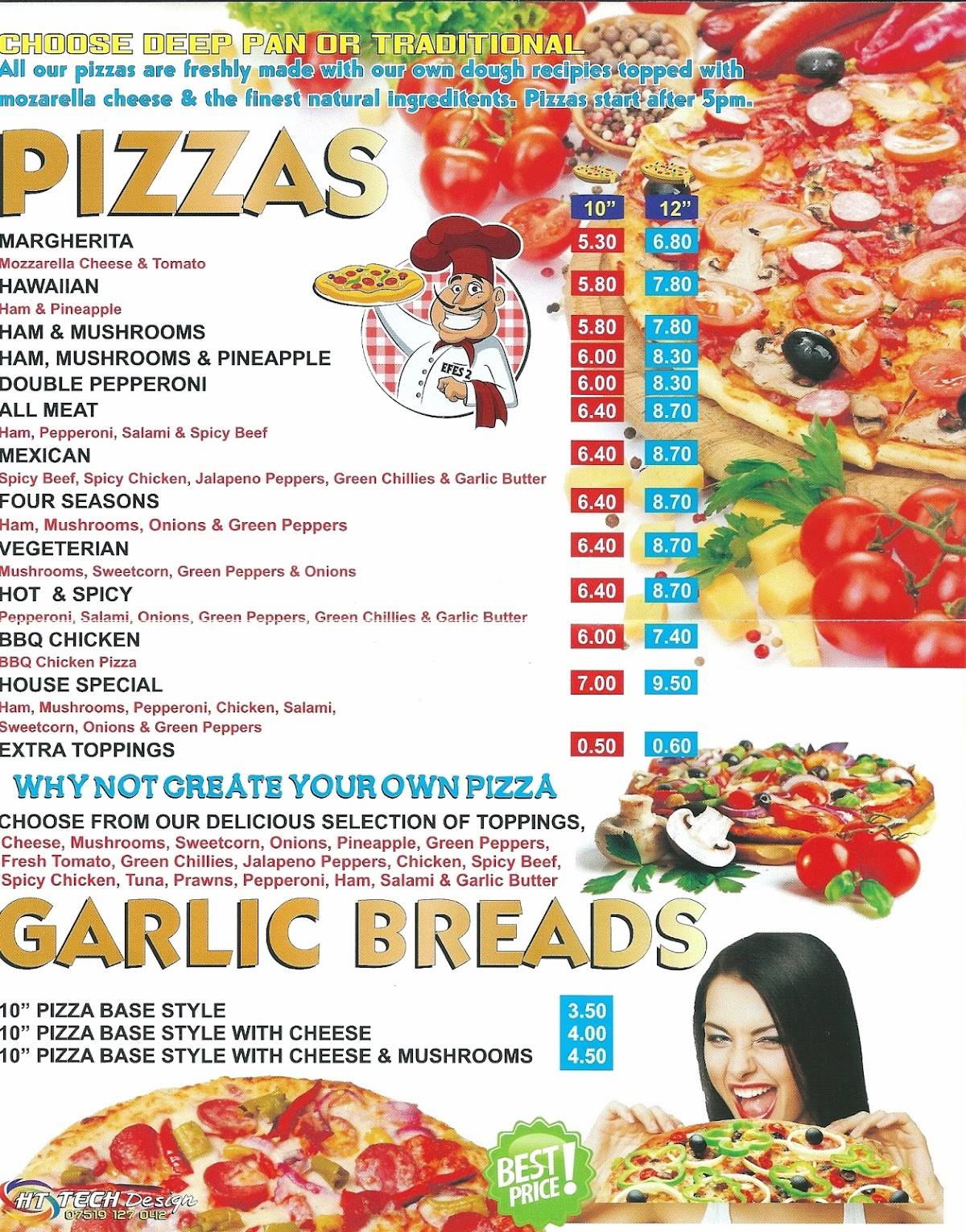 Menu at EFES KEBAB AND PIZZA HOUSE fast food, Bridgnorth