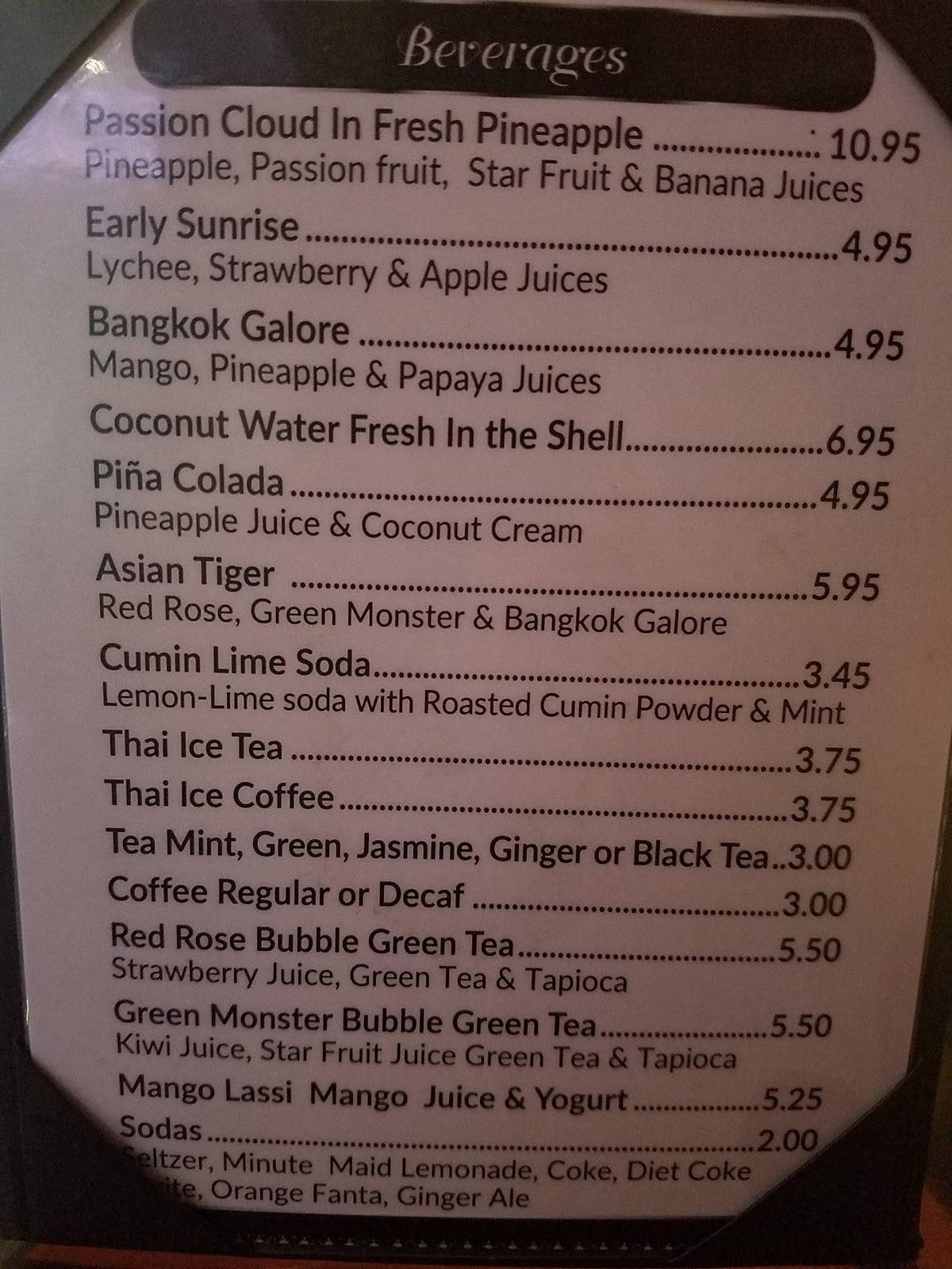 Menu at N Thai Palace restaurant, East Brunswick