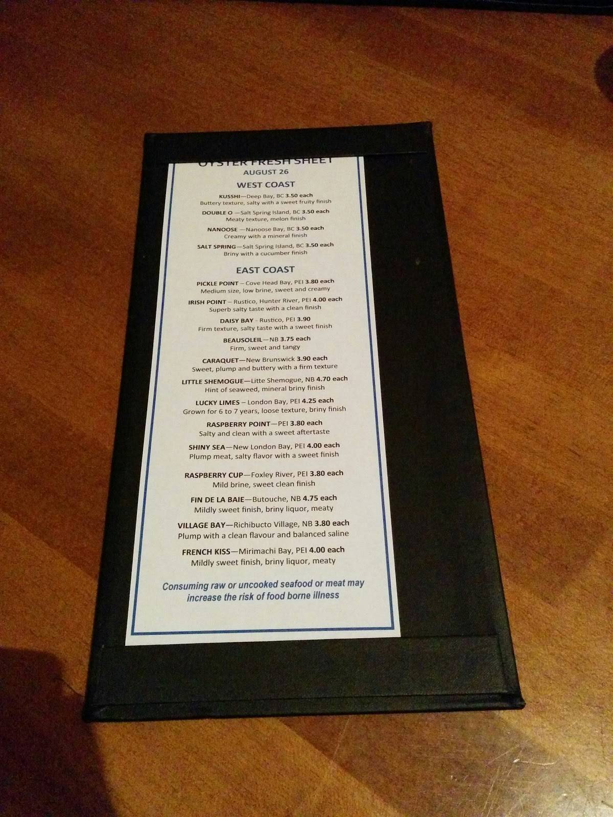 Menu at Vons Steak House steakhouse, Edmonton