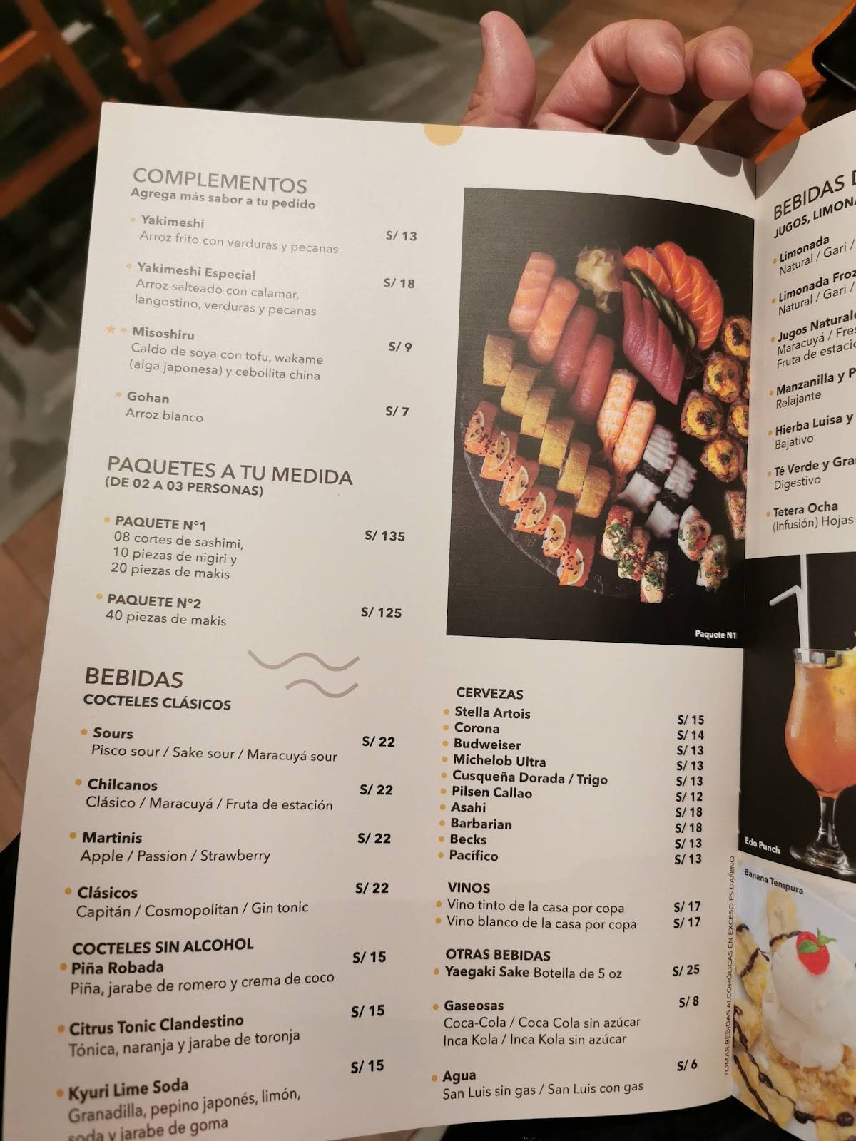 Carta de Edo Sushi Bar Miraflores, Miraflores, Calle Berlín 601