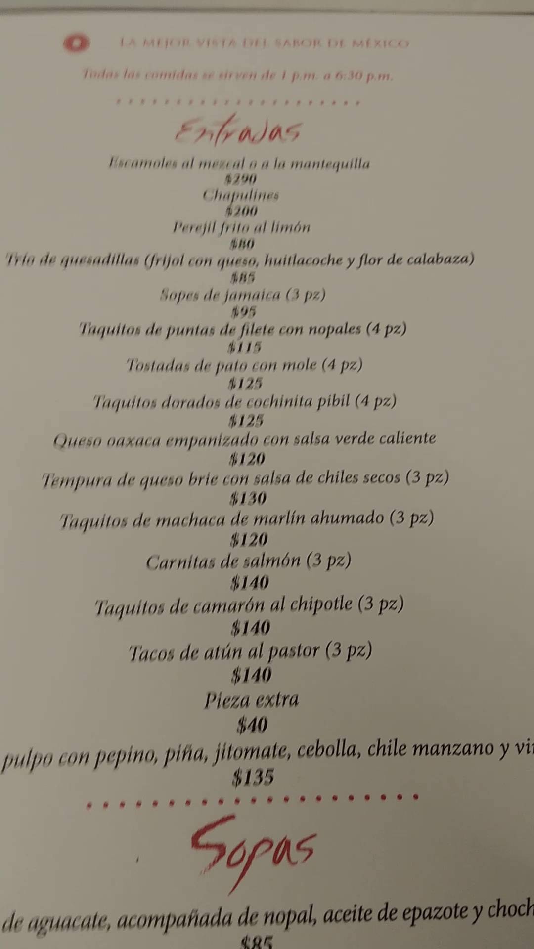 Carta de El Mayor Restaurante, Ciudad de México, Republica de Argentina 15