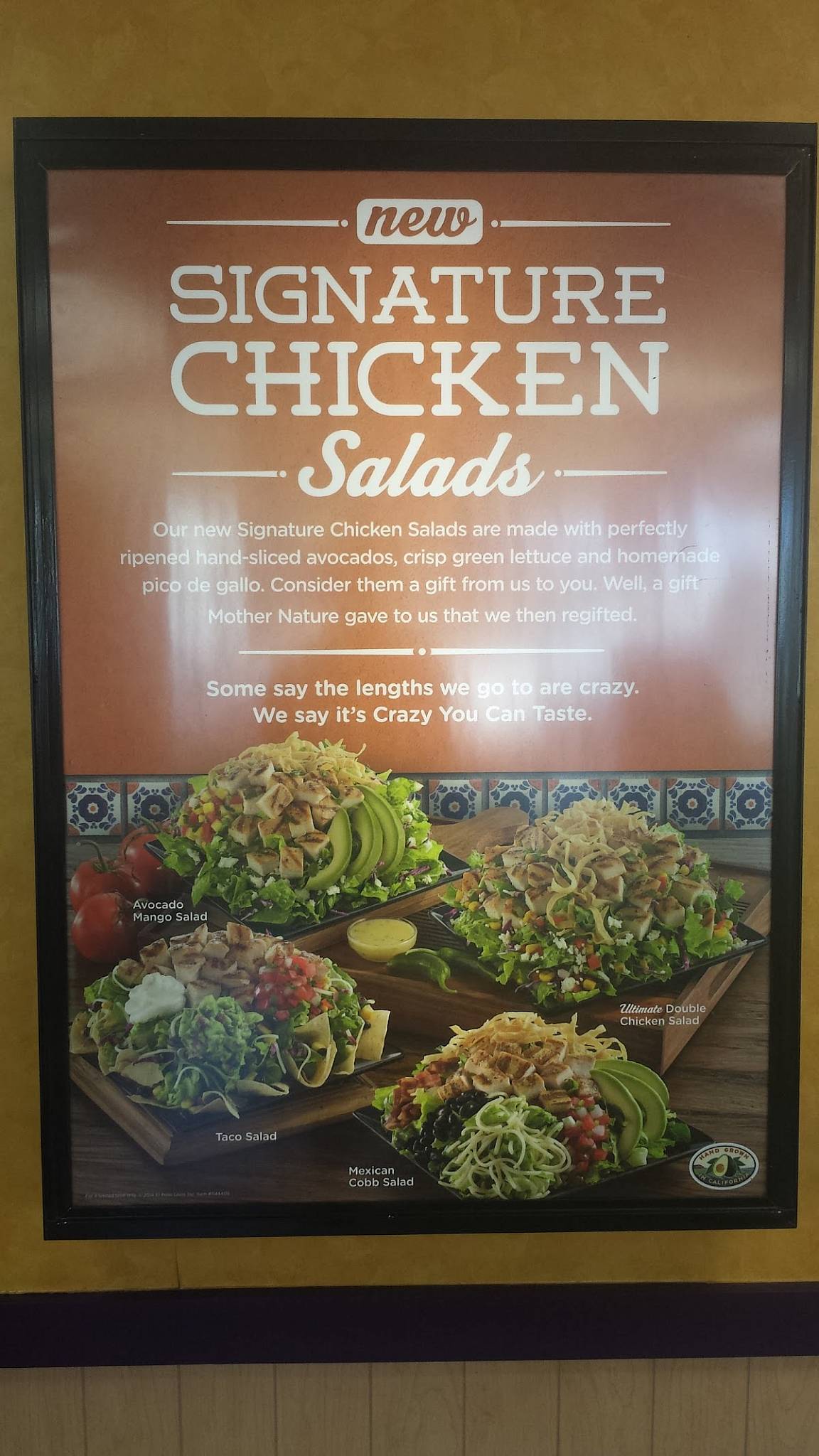 Menu at El Pollo Loco fast food, Los Angeles, W Olympic Blvd