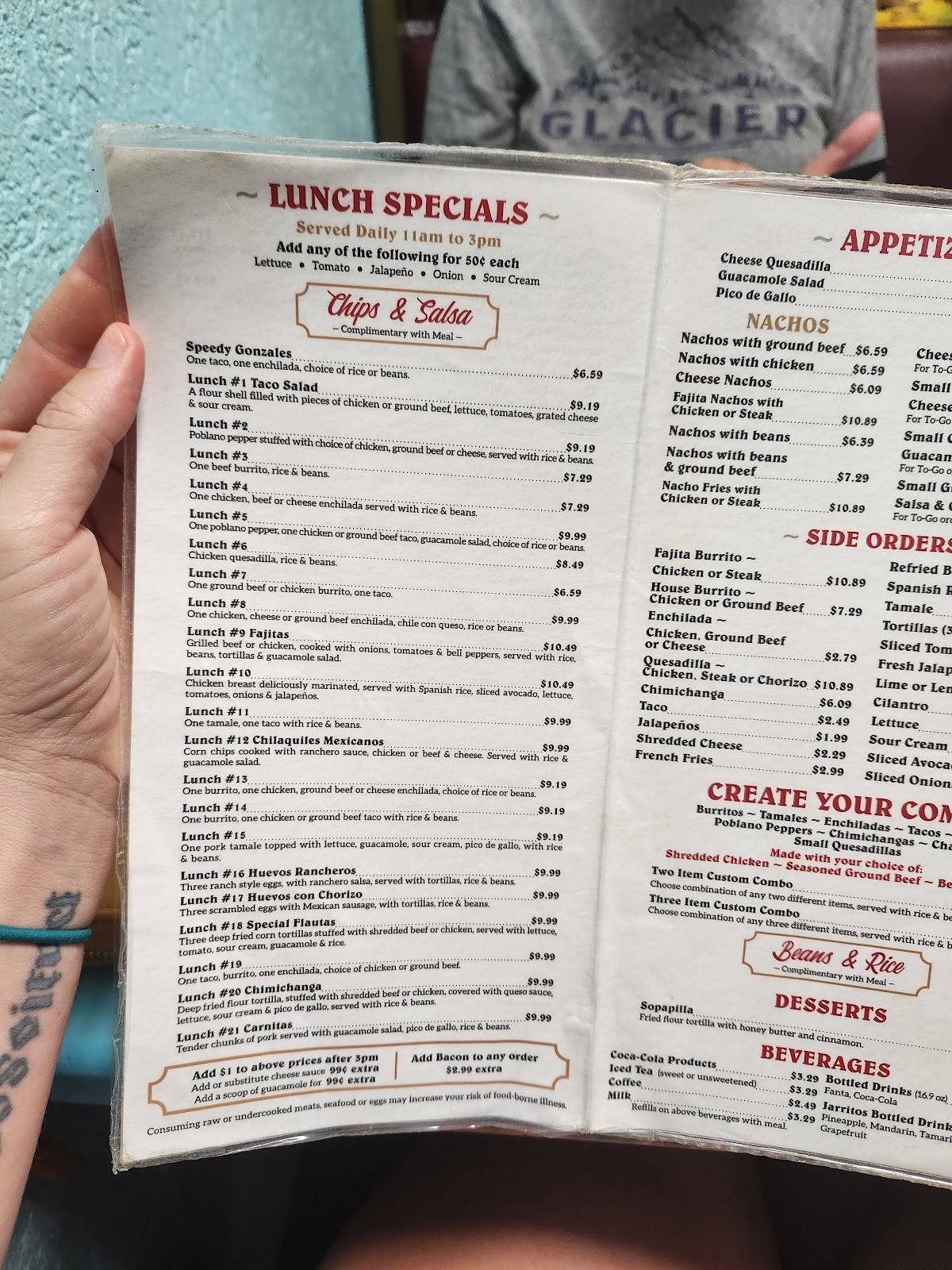 Menu at El Trio Mexican Restaurant, Alma, 214 US-64