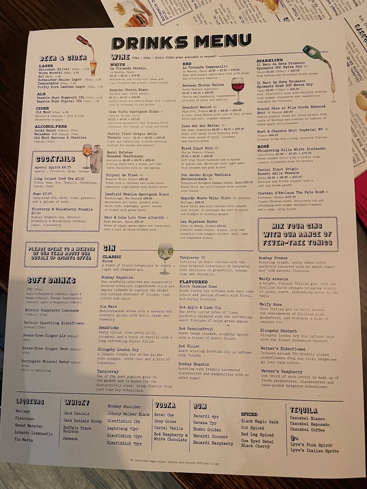 Menu at Elmbridge - Weybridge pub & bar, Weybridge