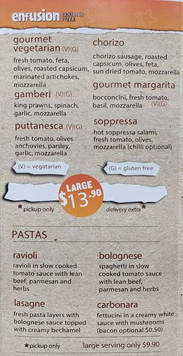 Menu at Encore Pizza Cranbourne pizzeria, Cranbourne