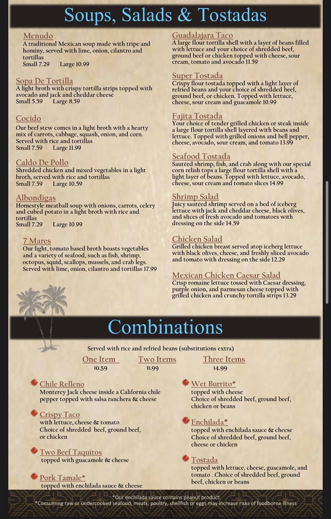 Menu at Mi Guadalajara Restaurant, Escondido