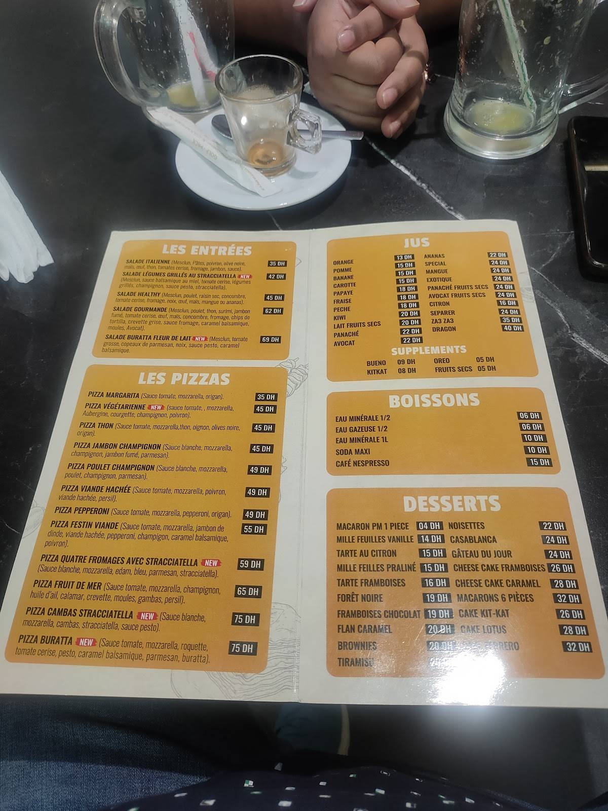 Speisekarte von Espace Hassan Bd Ouled Haddou restaurant, Casablanca