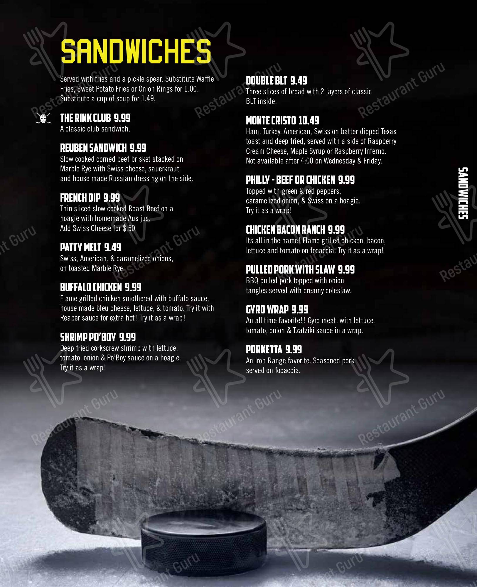 Menu at The Rink Sports Bar & Grill, Eveleth
