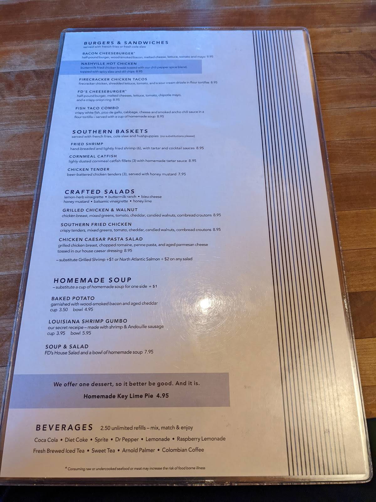 Menu at FD's Grillhouse pub & bar, Springfield
