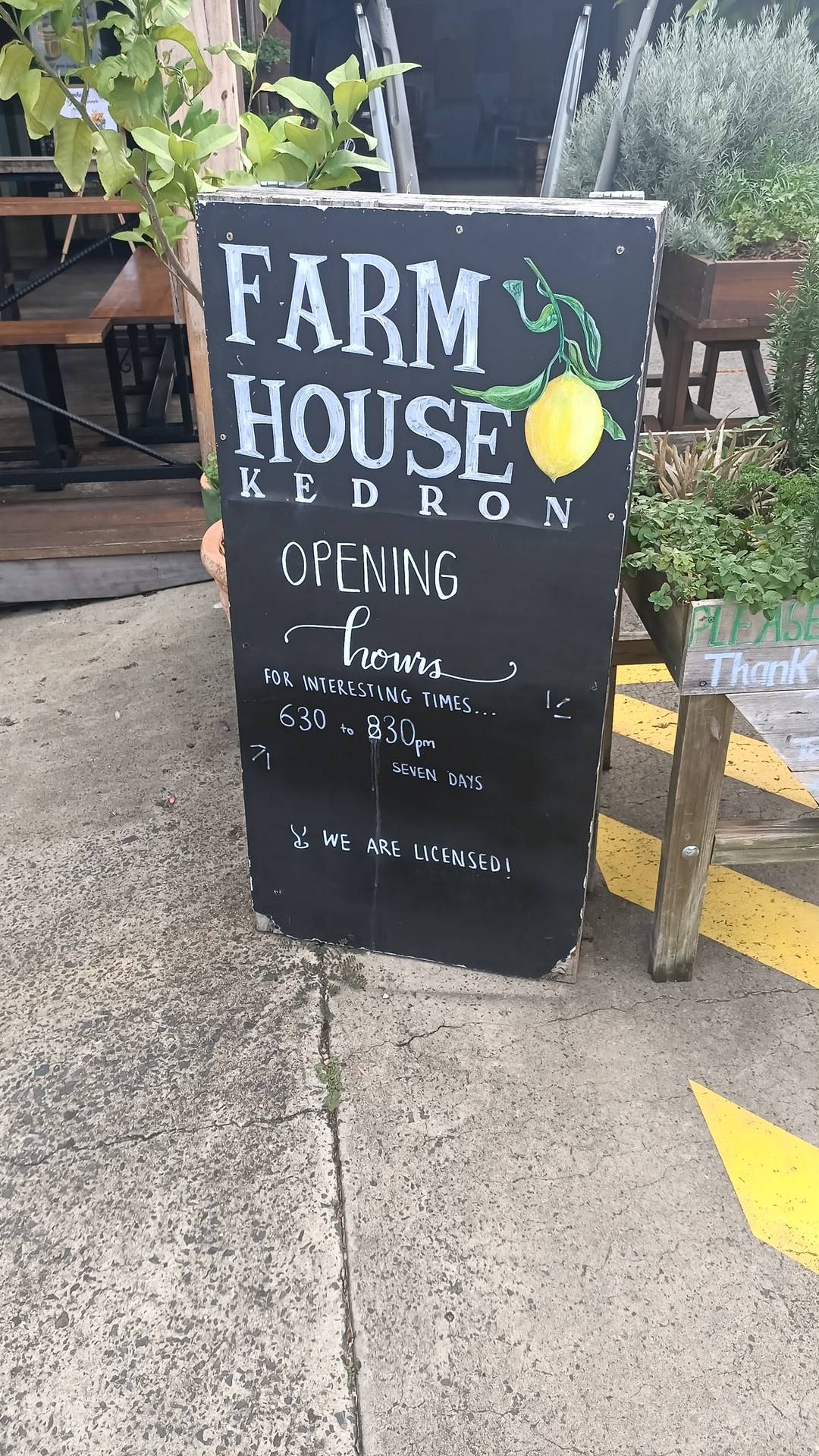 Menu at Farmhouse, Kedron Cafe, Kedron