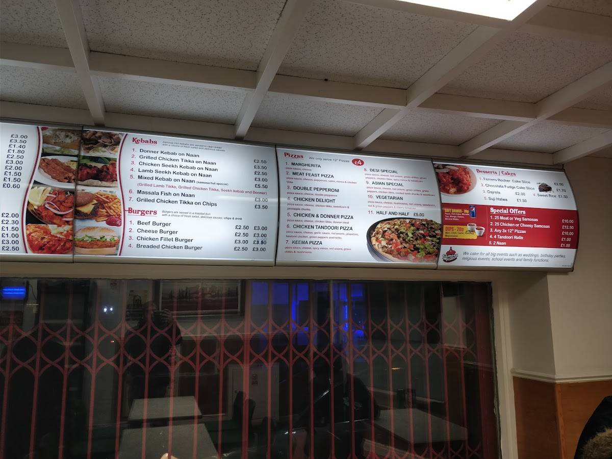 Menu at Samosa Hut fast food, Nelson