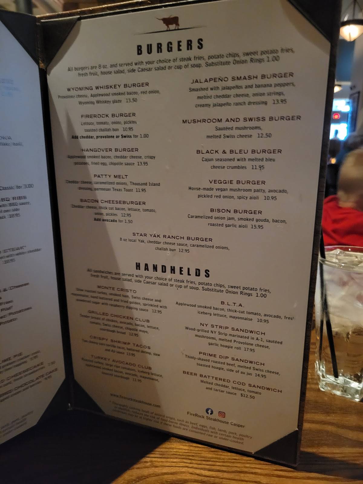 Menu at FireRock Steakhouse, Casper, E 2nd St