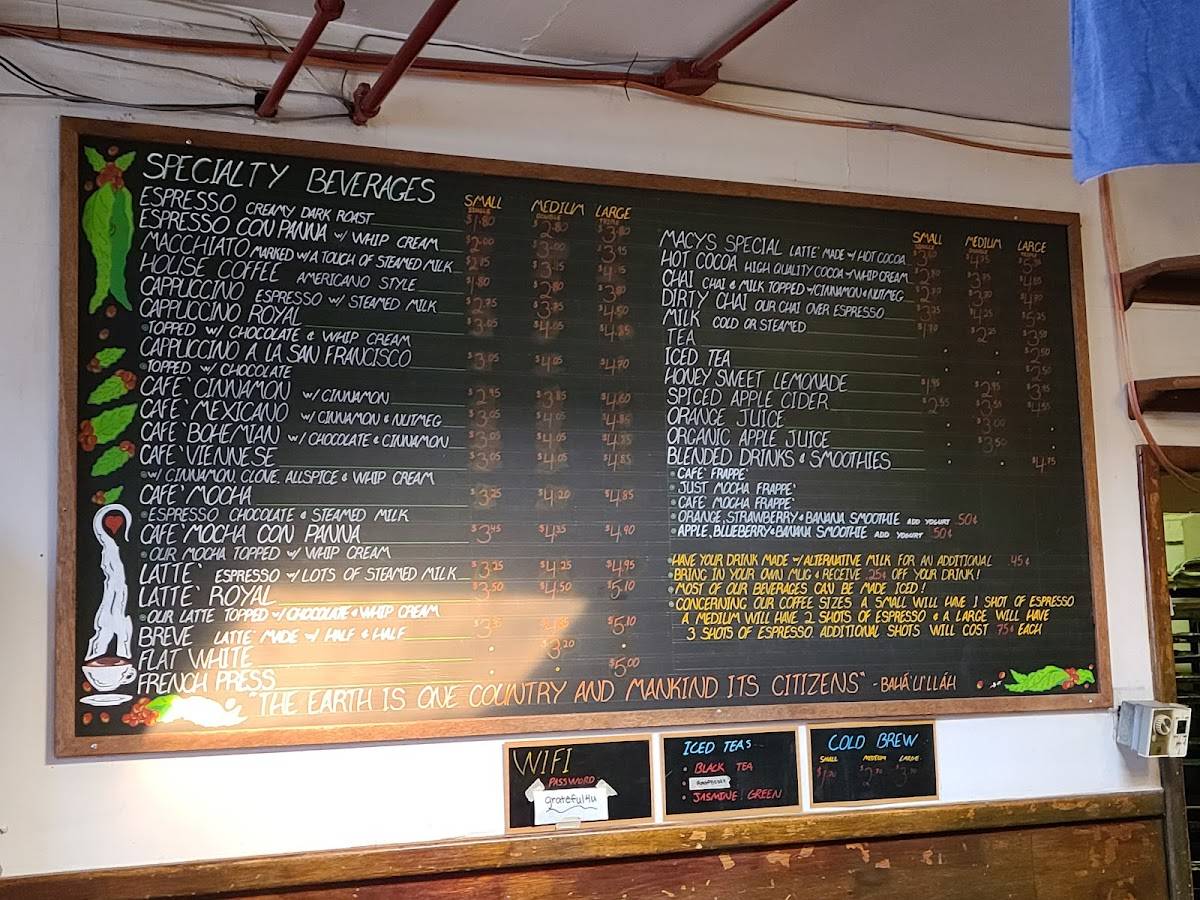 Menu at Macy's European Coffeehouse & Bakery, Flagstaff